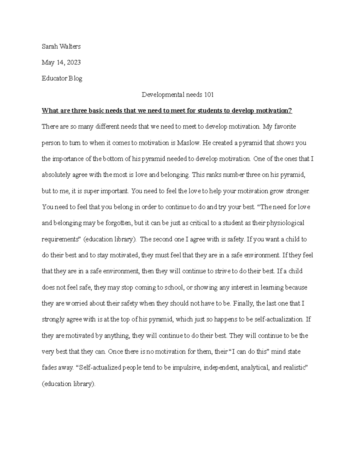 Blog - BLog assessment for the week. Created my own blog - Sarah ...