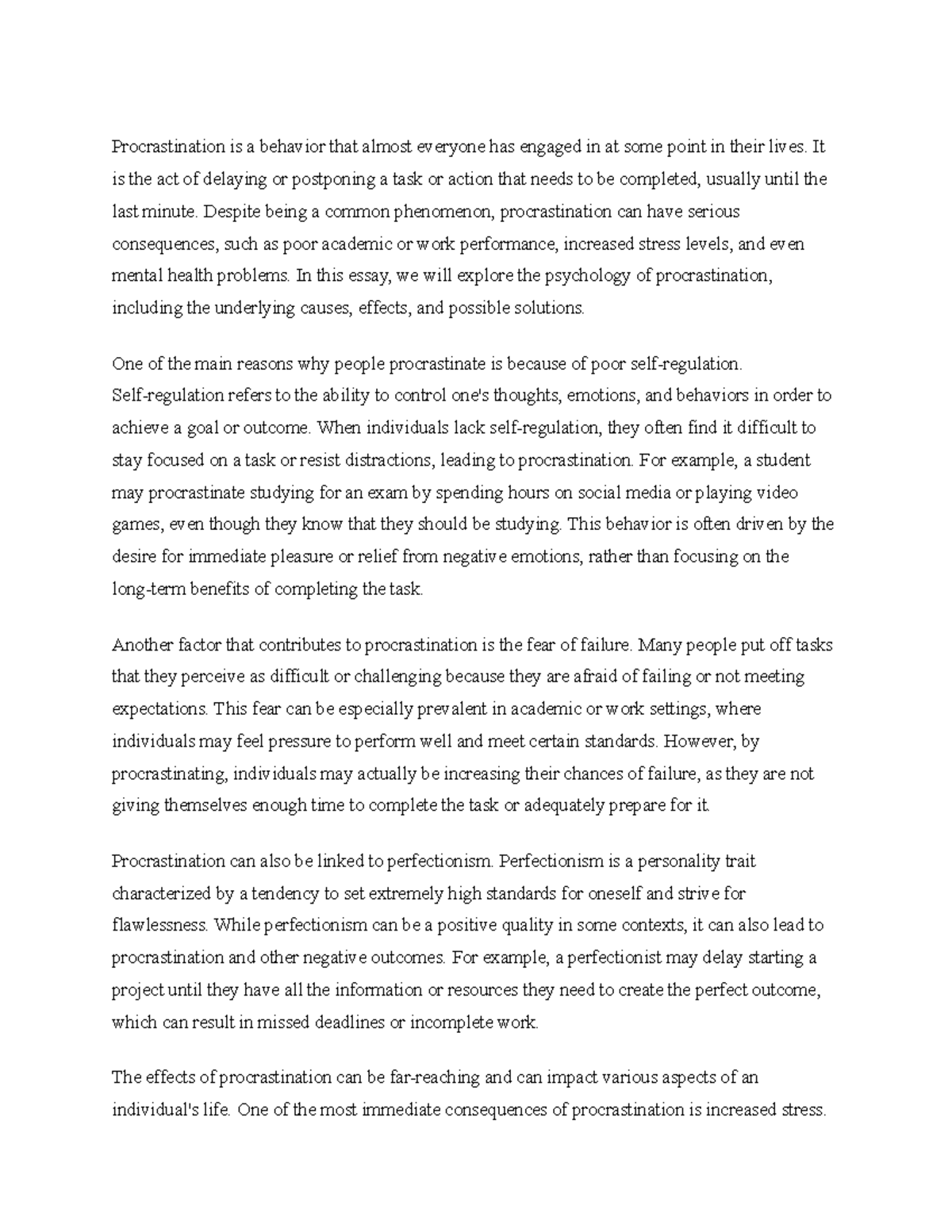 Title The Psychology of Procrastination Understanding Why We Delay ...