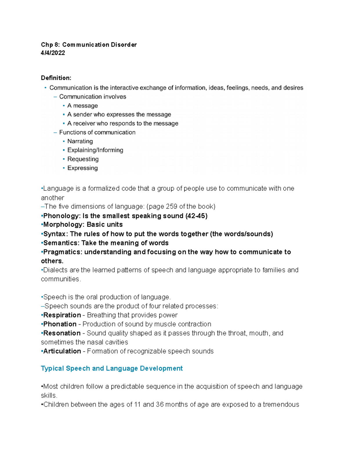 CHP 8 Communication disorders - Chp 8: Communication Disorder 4/4 ...