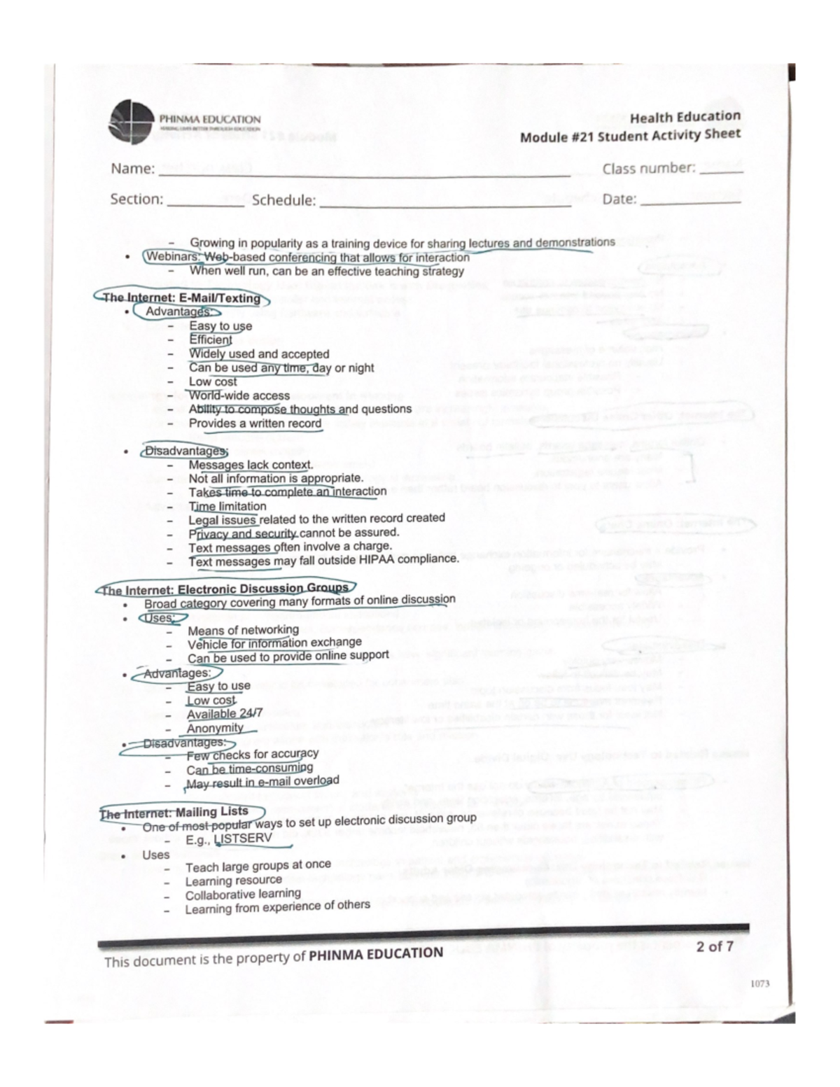 Phinma- Education - module 21 - PHINMA EDUCATION Health Education ...