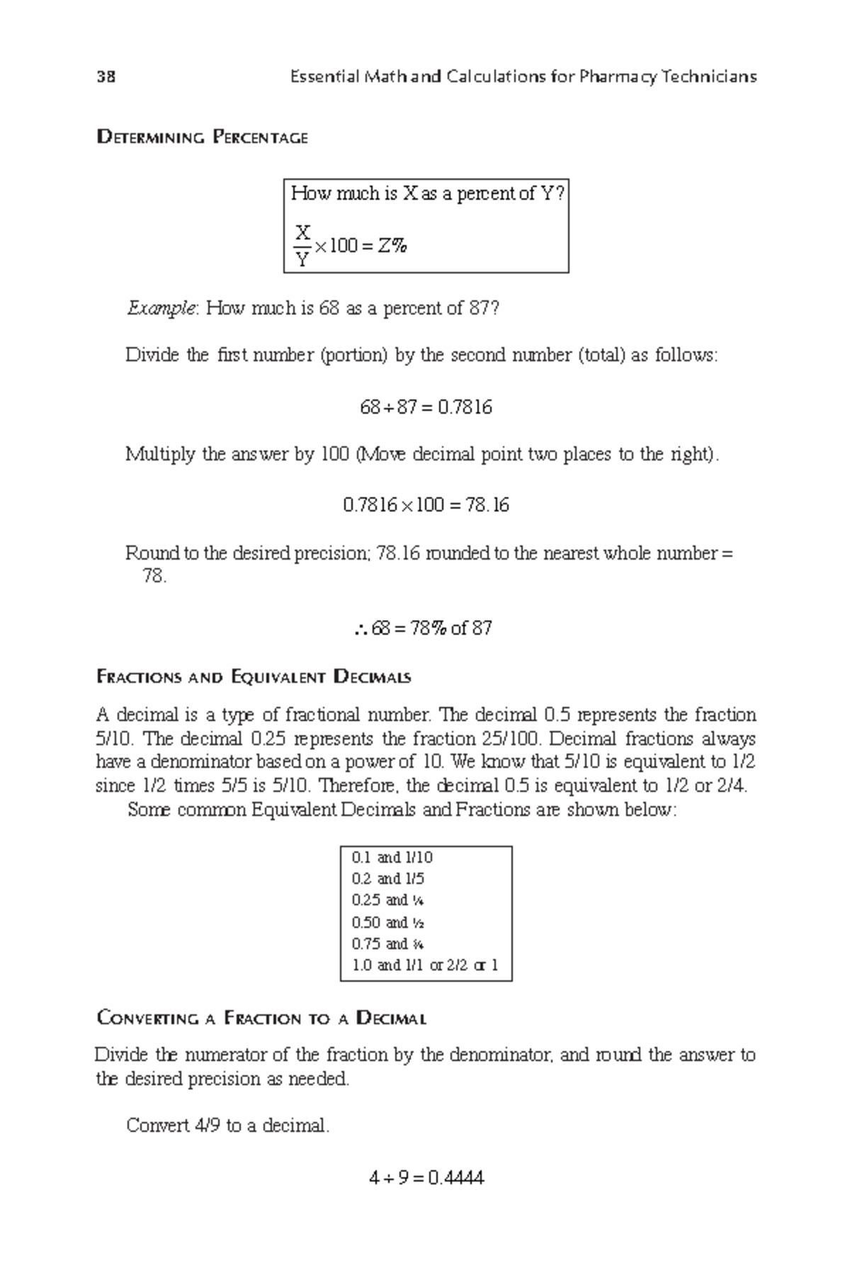 Essential Math and Calculations for Pharmacy Technicians-6 - Studocu