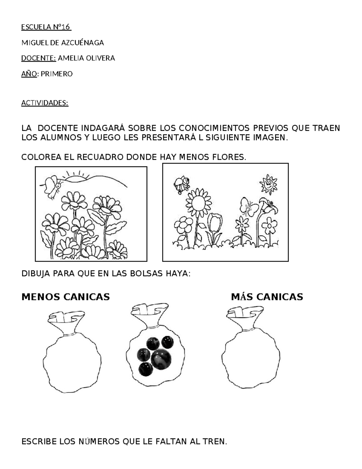 Actividades Diagnóstico 2024 - ESCUELA N° MIGUEL DE AZCUÉNAGA DOCENTE ...