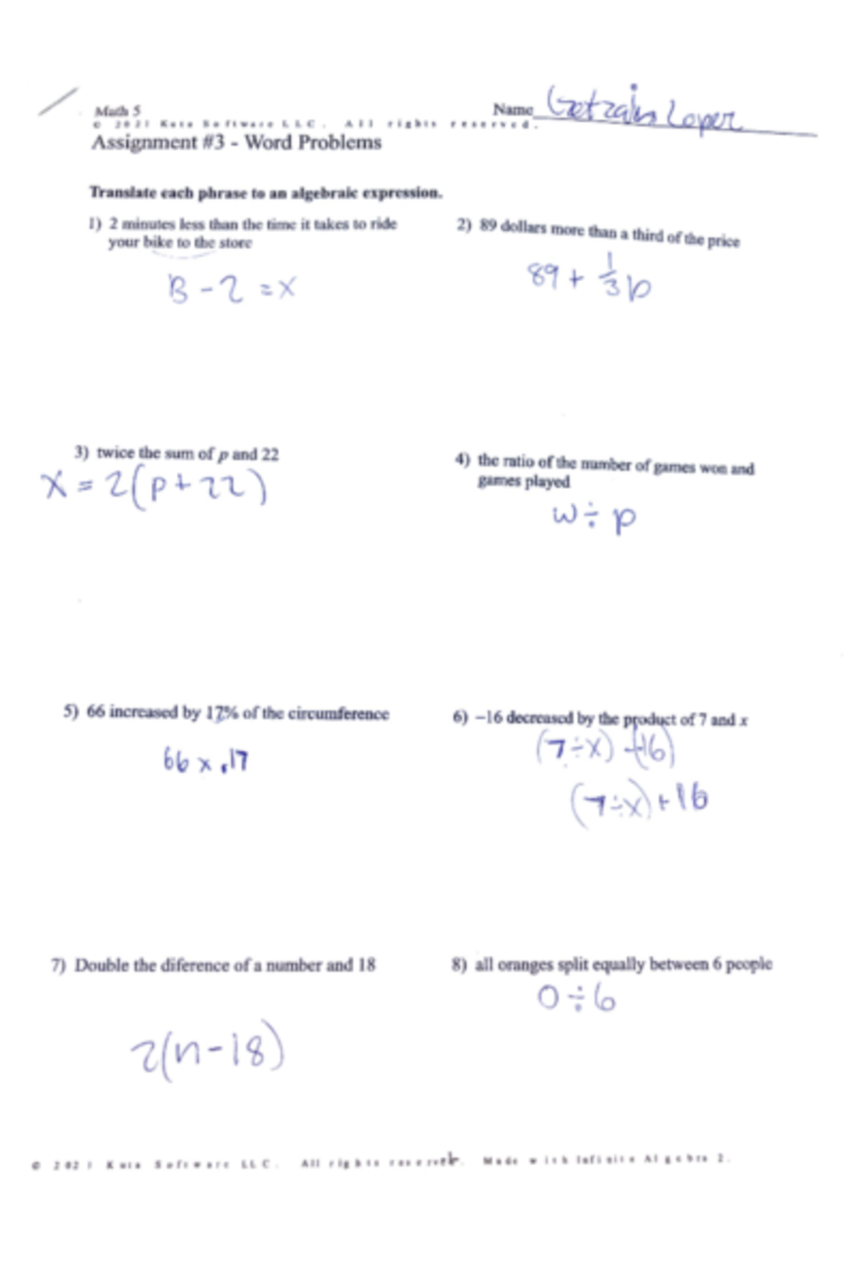 Problems 1-8 - Math 105 - Studocu
