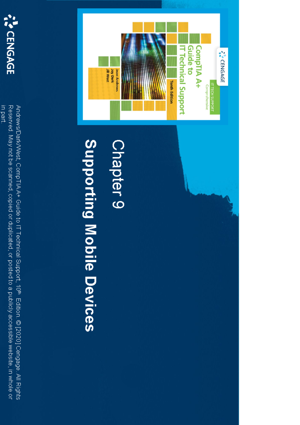 Lecture Week 9b - Supporting Mobile Devices Chapter 9 Andrews/Dark/West ...