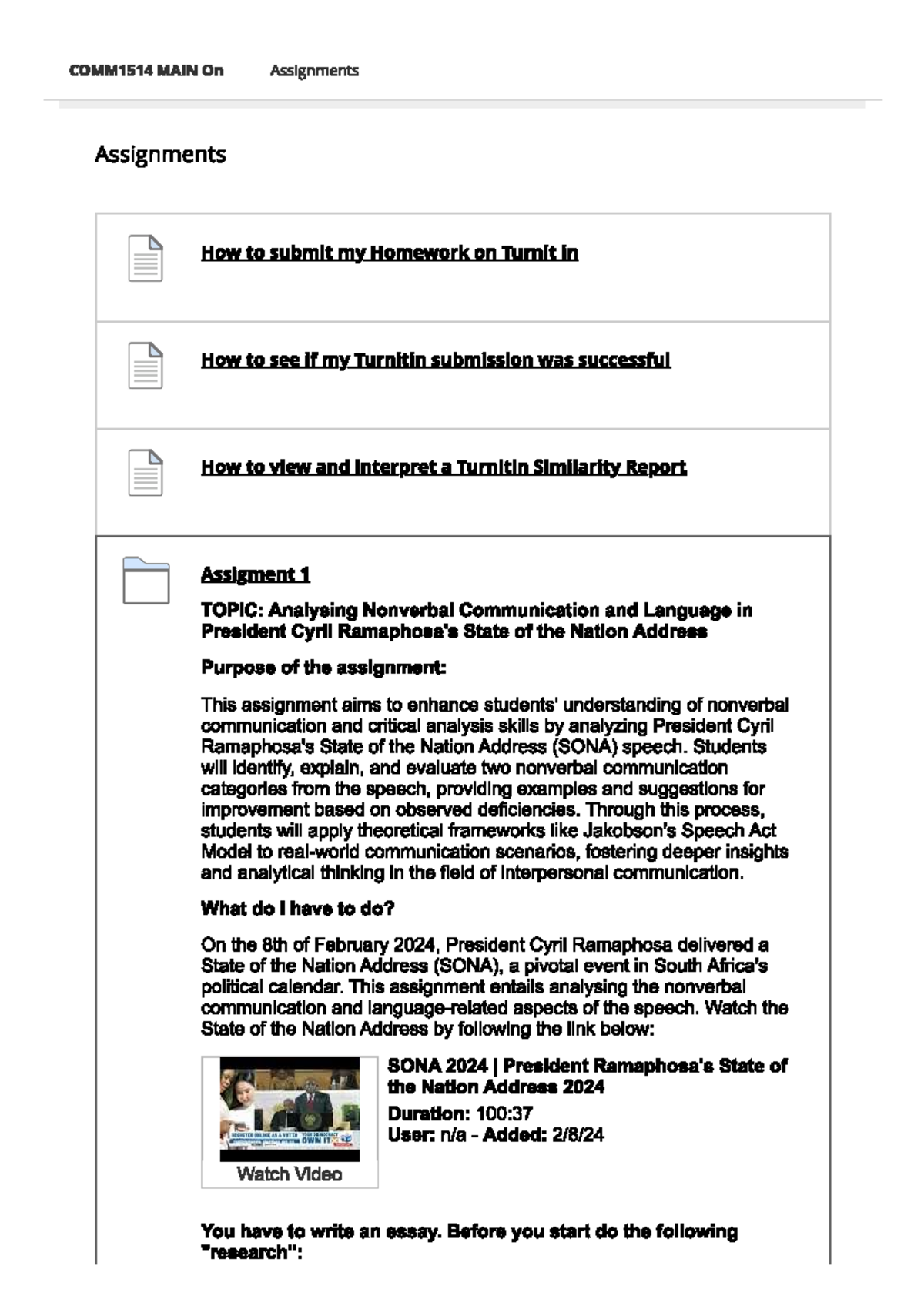COMM Assignment One - CCOM 1514 - Studocu