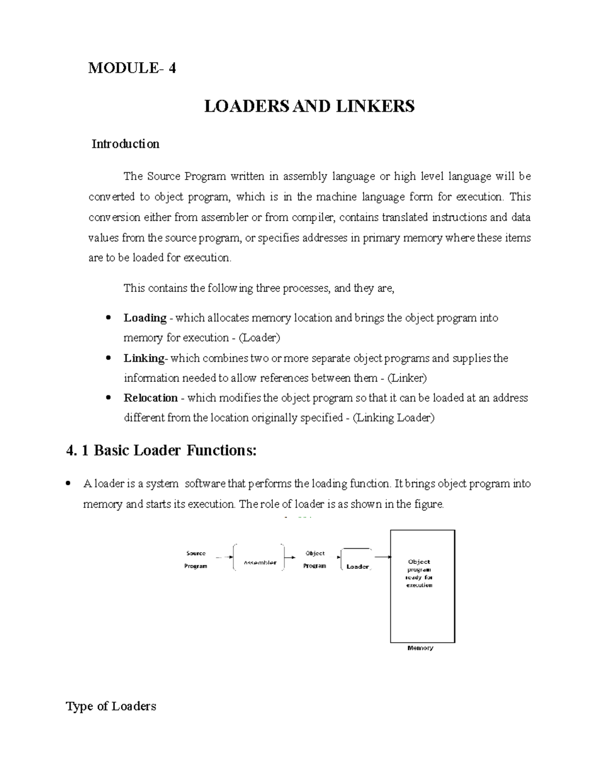 SS module 4 which deals with absolute loader - MODULE- 4 LOADERS AND ...