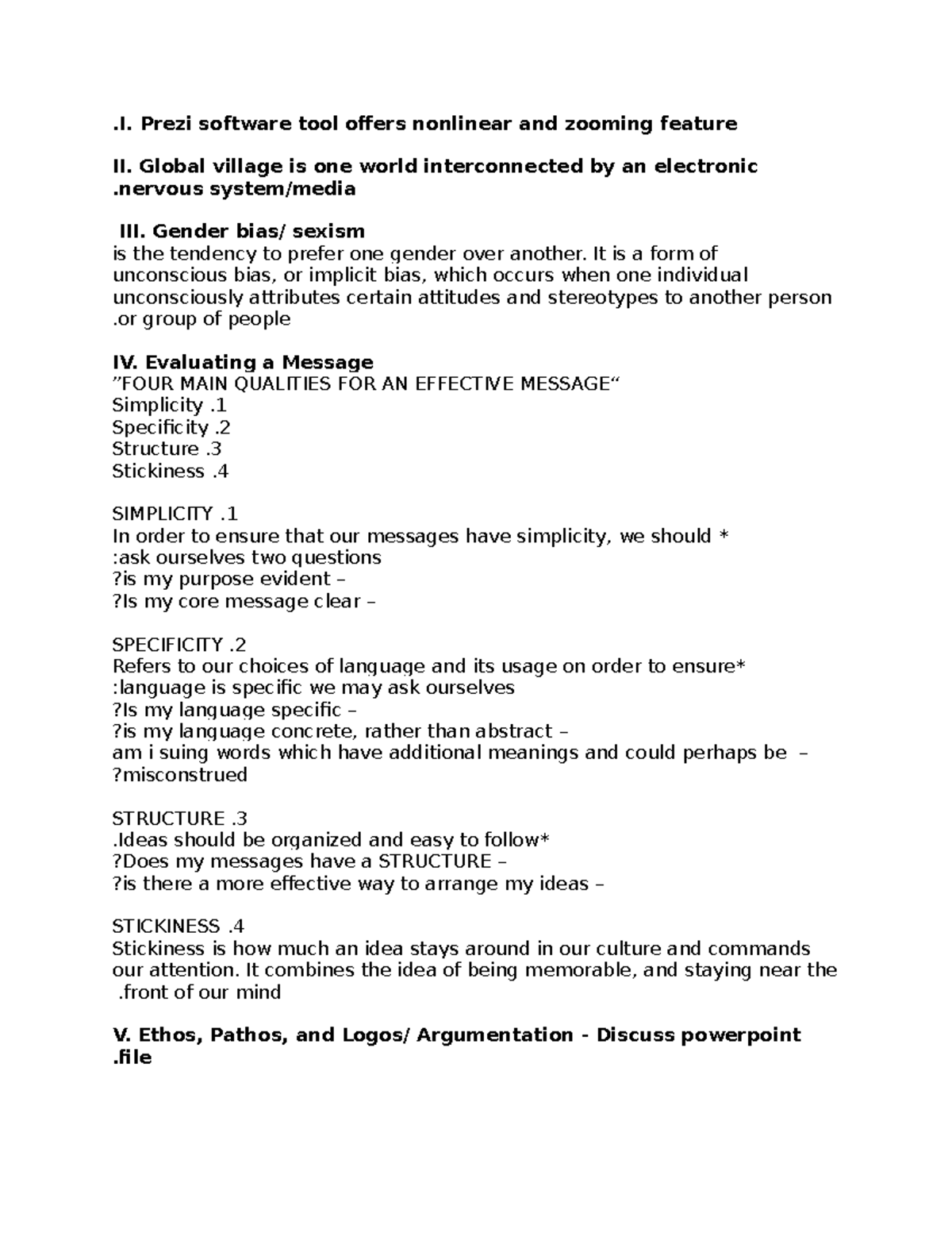 Advanced Communication Review Session 2 BSBA - .I. Prezi software tool ...