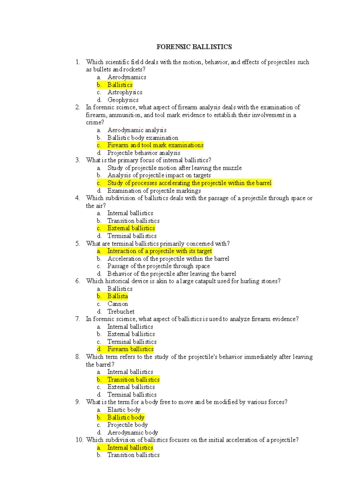 Forensic Ballistics - FORENSIC BALLISTICS Which scientific field deals ...