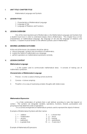 Module 6 Mathematics IN THE MW - NUEVA VIZCAYA STATE UNIVERSITY ...