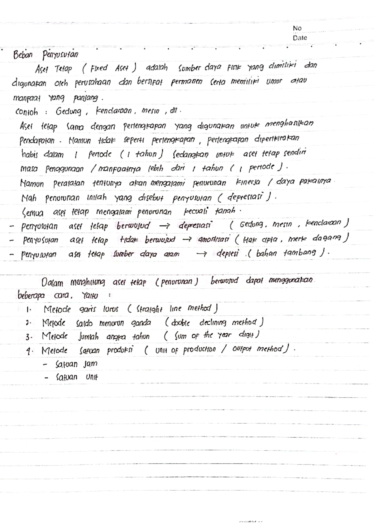 Penyusutan aset tetap metode garis lurus - Pengantar Akuntansi - Studocu