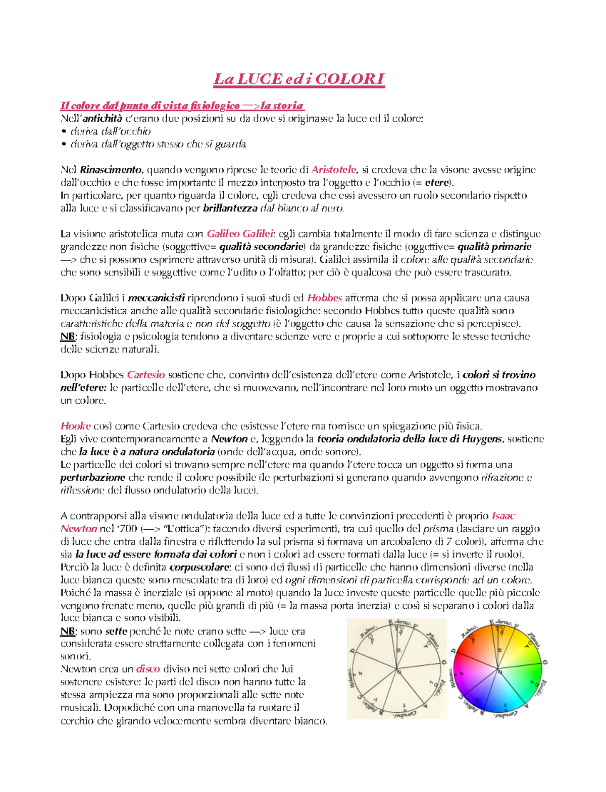 11) approf. luce e colore - ####### La LUCE ed i COLORI Il colore dal ...