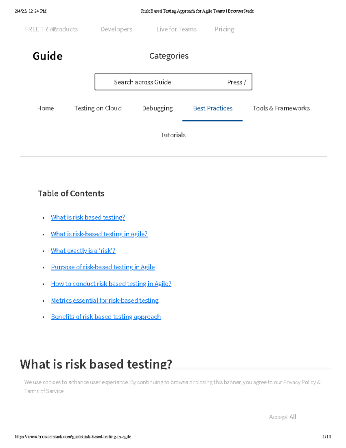 Risk Based Testing Approach for Agile Teams Browser Stack - Home Guide ...