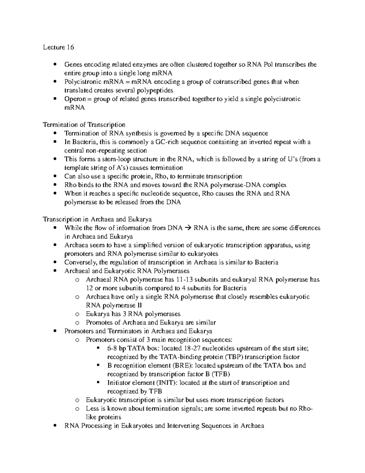 Chapter 4 Notes - Lecture 16 Genes encoding related enzymes are often ...
