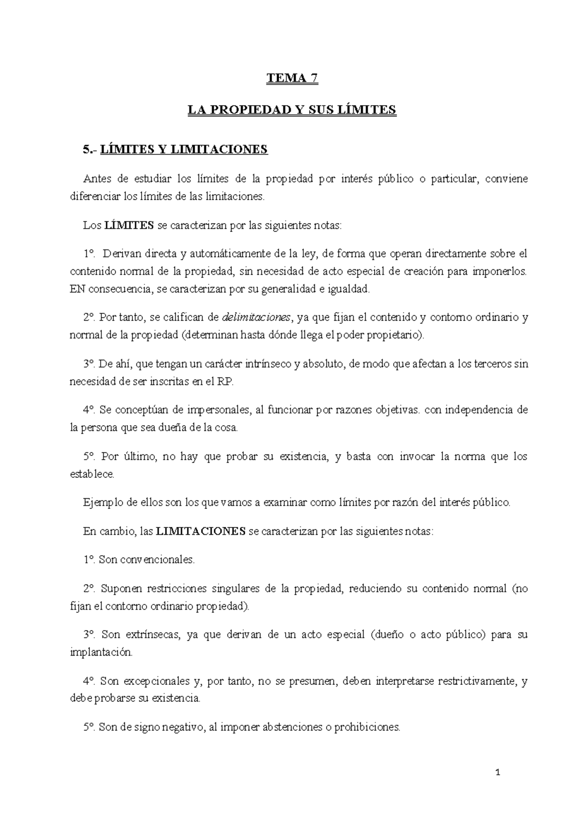 7 Límites y limitaciones por interés público y particular - TEMA 7 LA ...