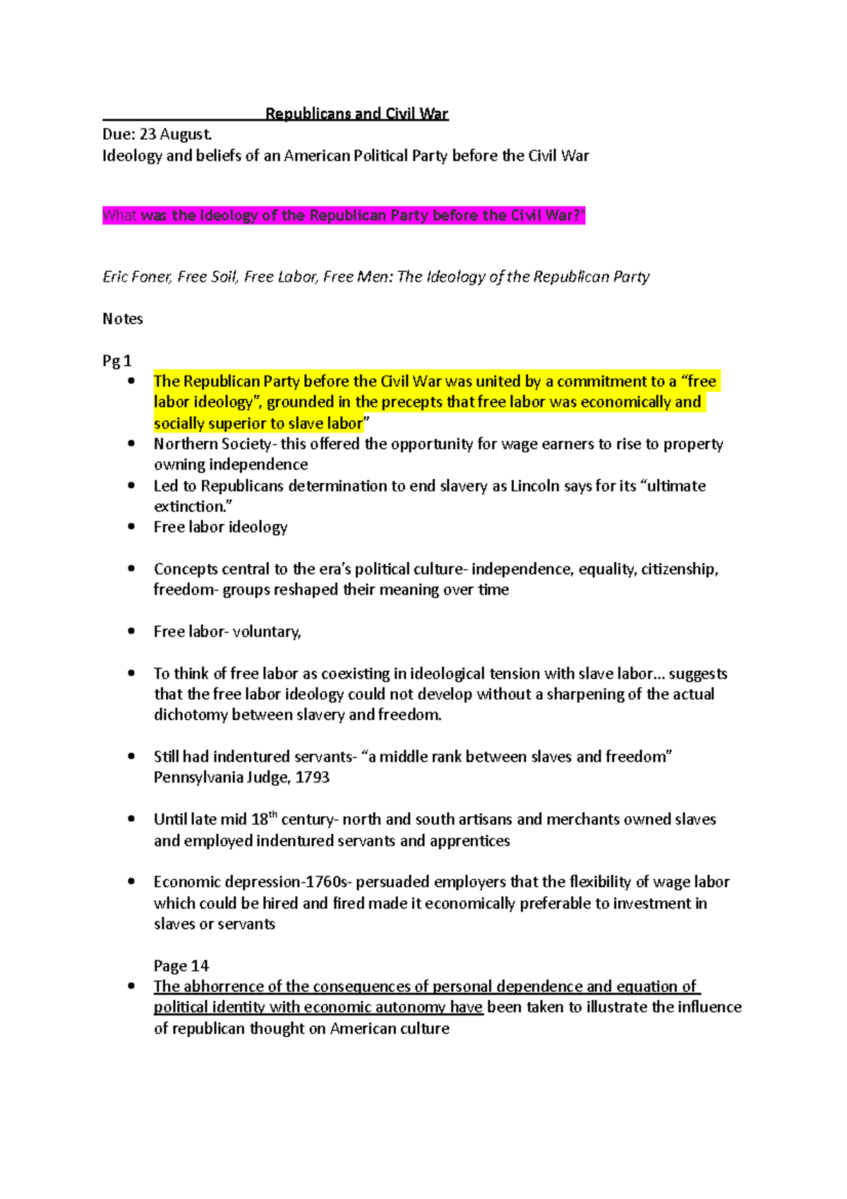 Republicans and Civil War - Ideology and beliefs of an American ...