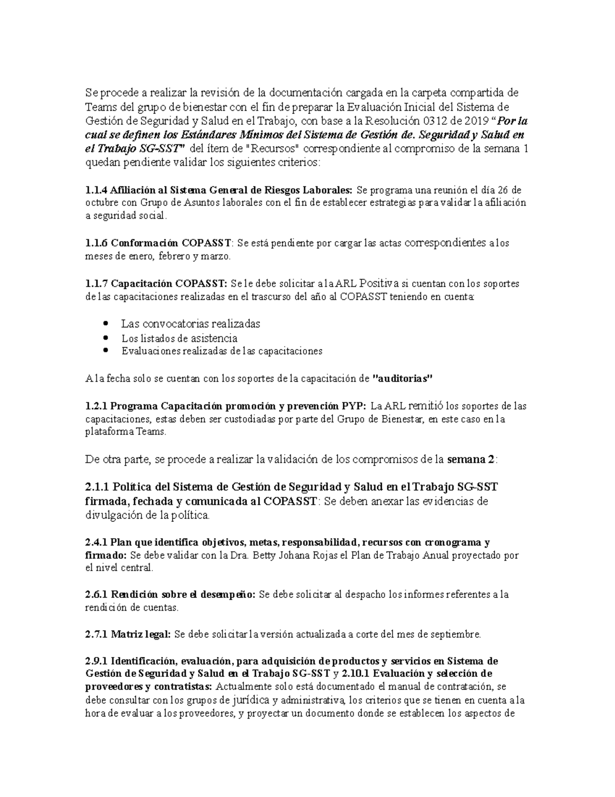Acta 2 - SDASDA - Se procede a realizar la revisión de la documentación ...