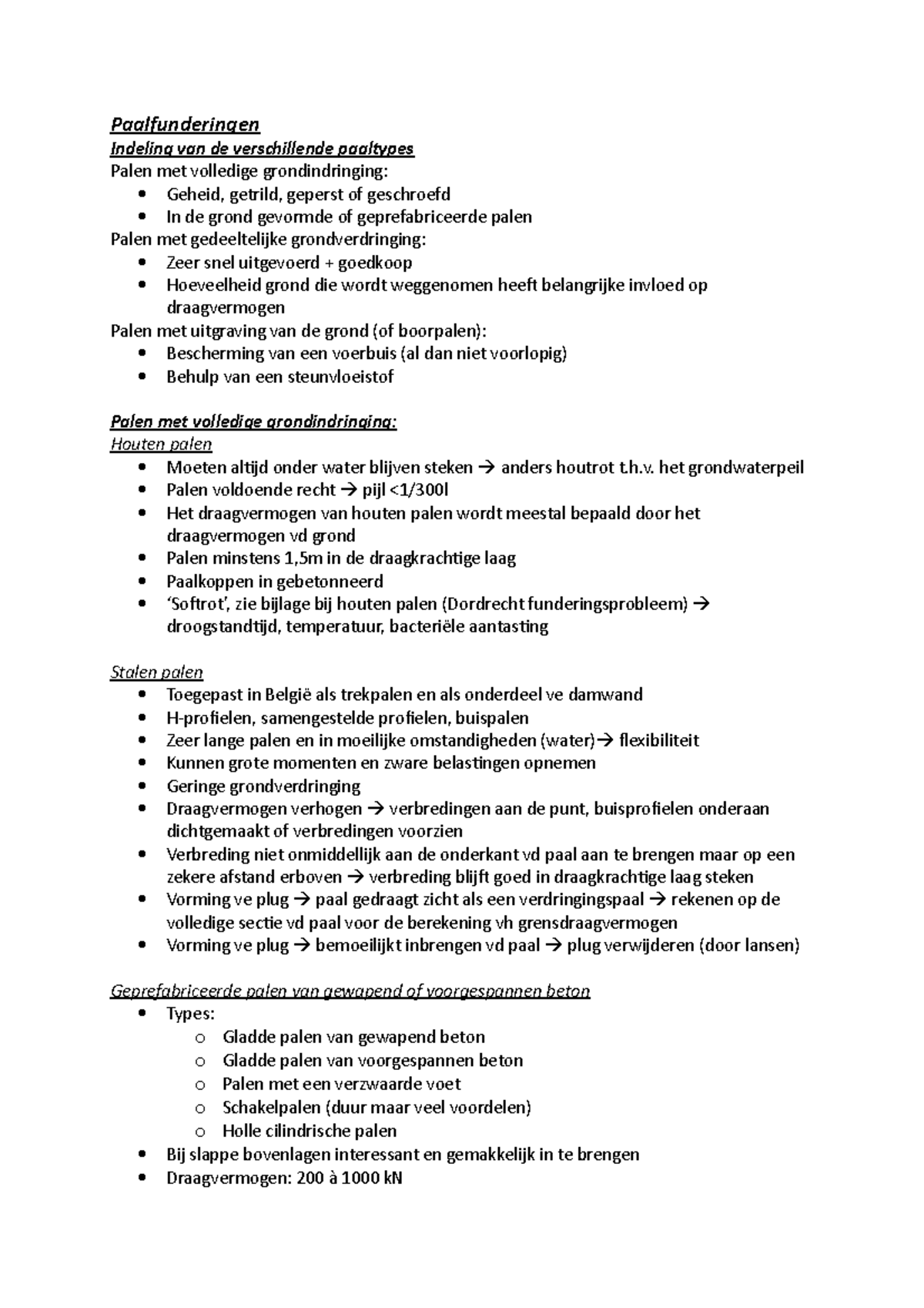 Deel 3 Paalfundering geo 2 - Paalfunderingen Indeling van de ...