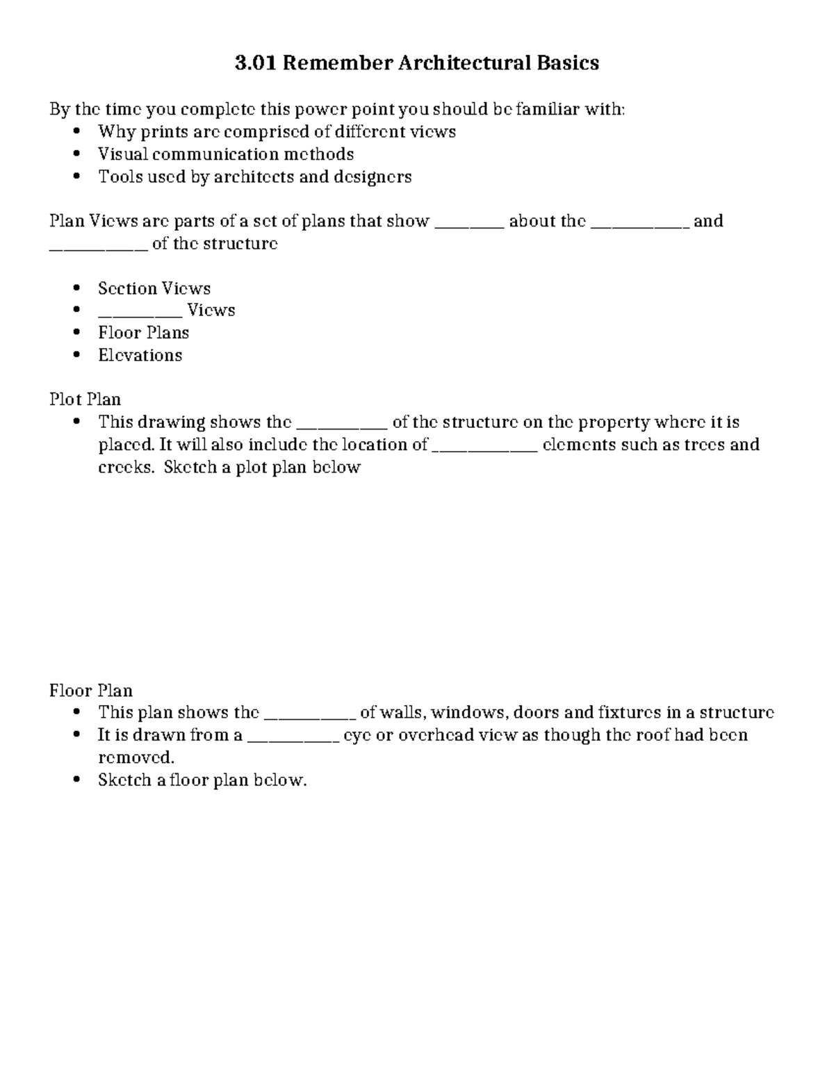 3.01 Remember Architectural Basics Student Handout-1 - 3 Remember ...