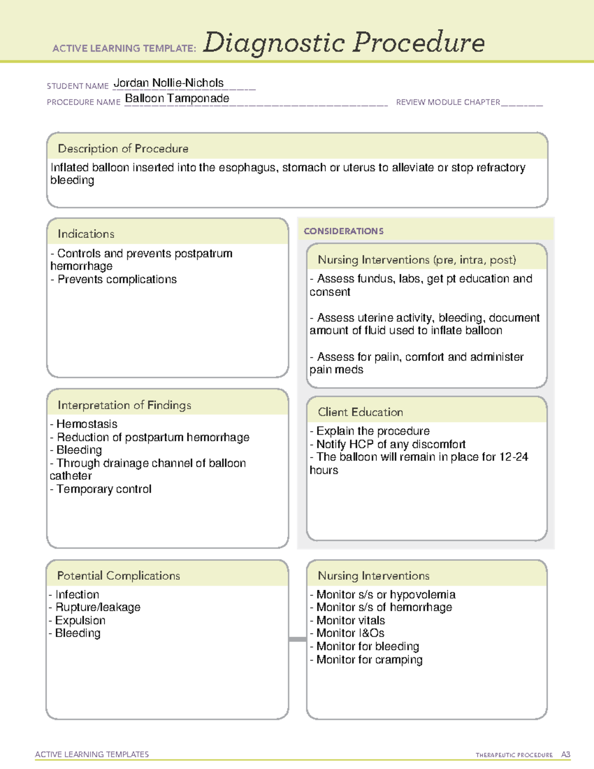 Balloon Tamponade - ... - ACTIVE LEARNING TEMPLATES TherapeuTic ...