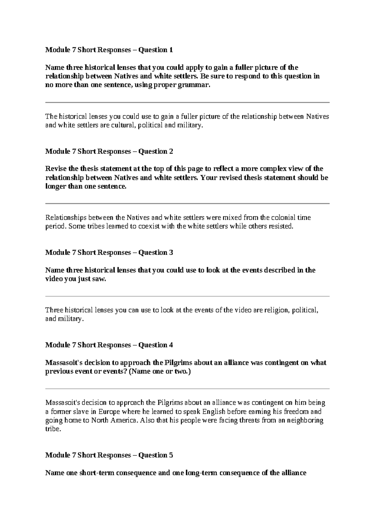 HIS 200 Applied History (M7) - Module 7 Short Responses – Question 1 ...