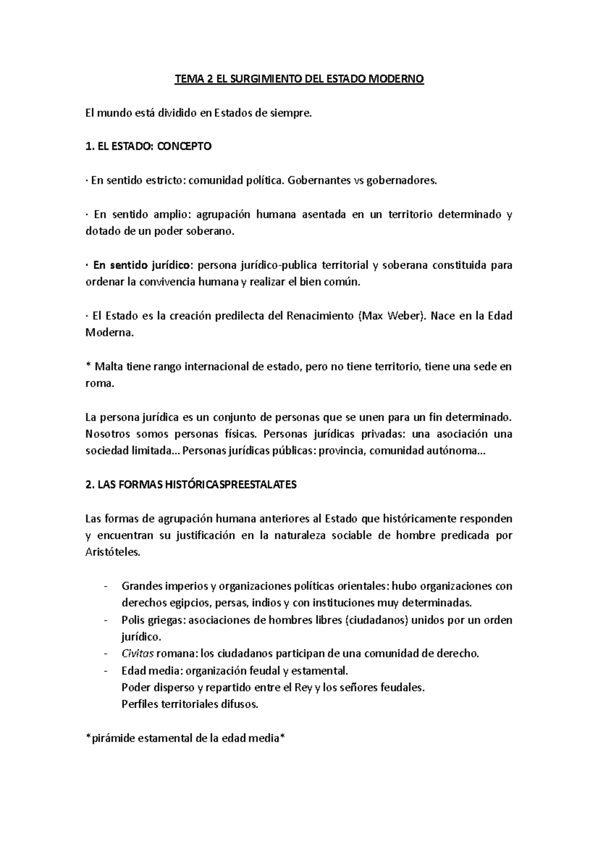 TEMA 2 - apuntes consit tema 2 - TEMA 2 EL SURGIMIENTO DEL ESTADO ...