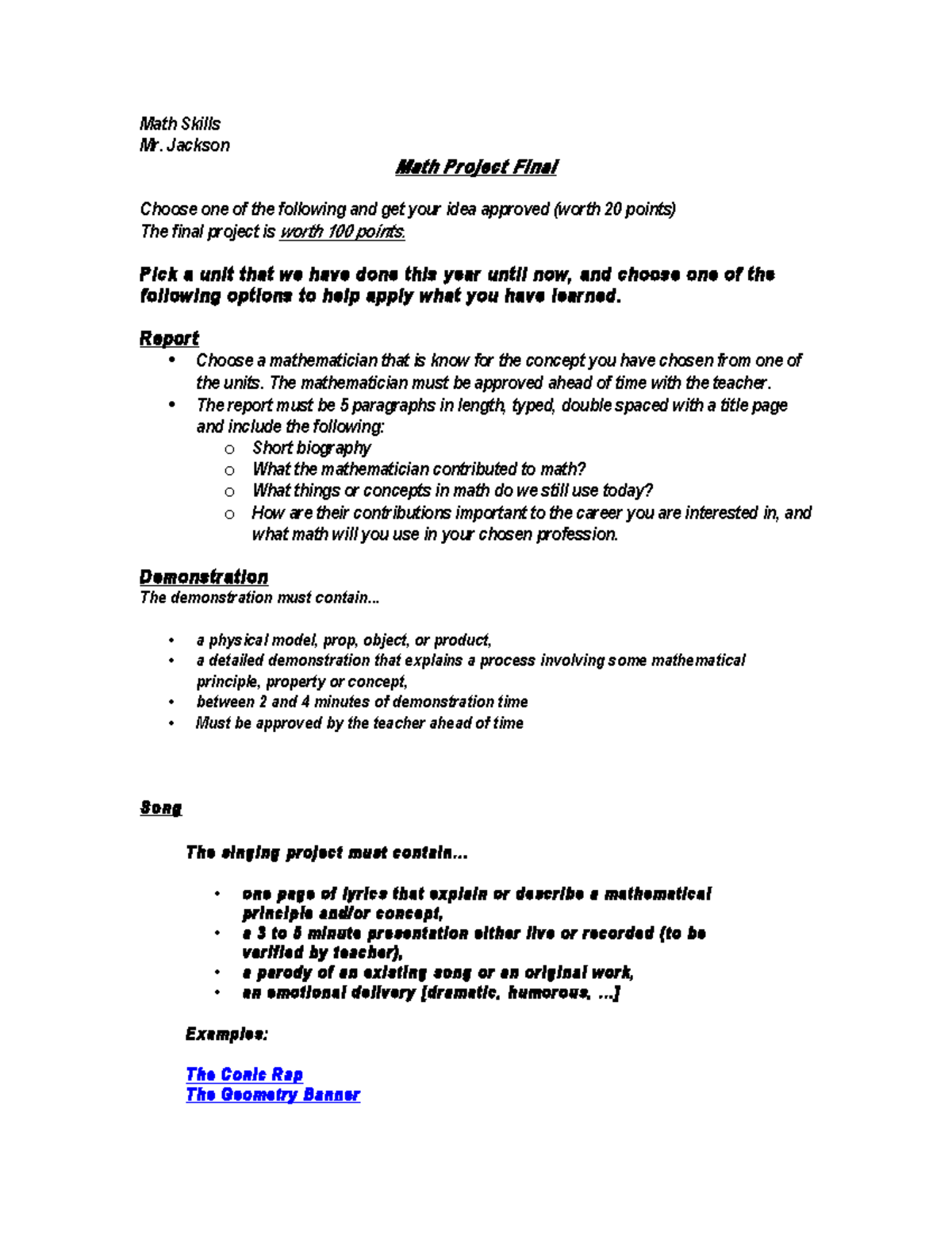 198920744 math project final - Math Skills Mr. Jackson Math Project ...