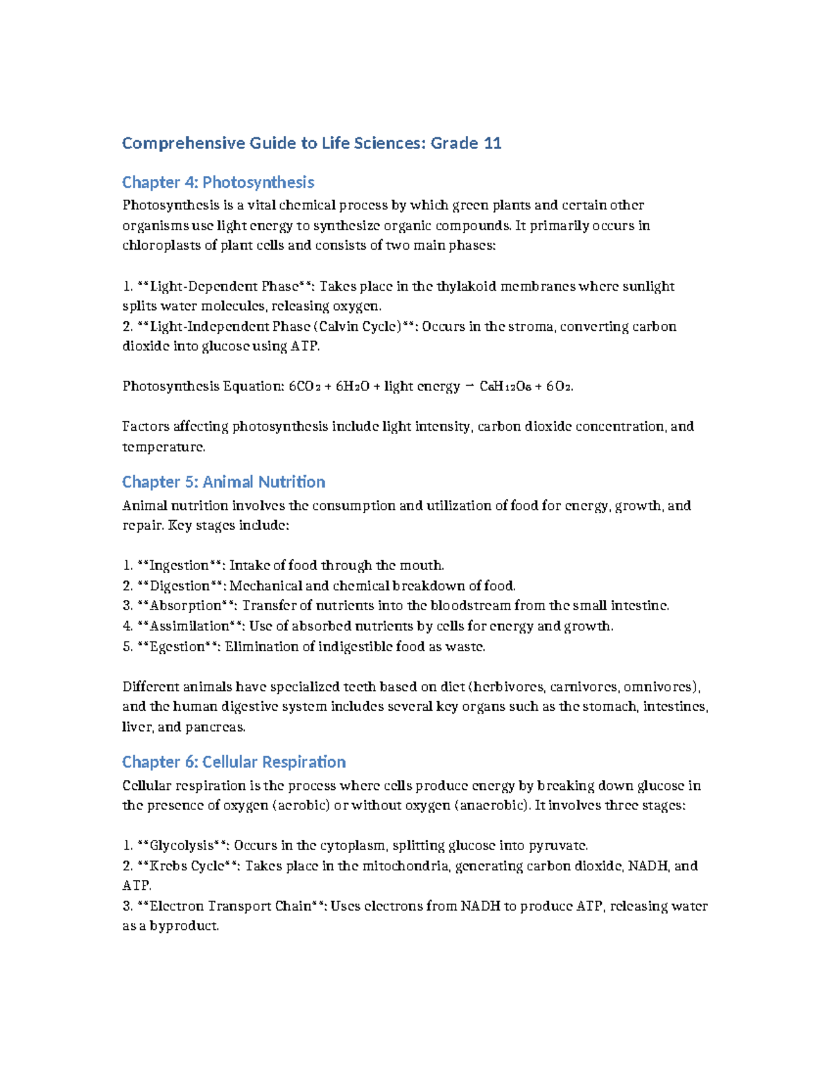 Life Sciences Complete Guide Grade 11 - Comprehensive Guide to Life ...