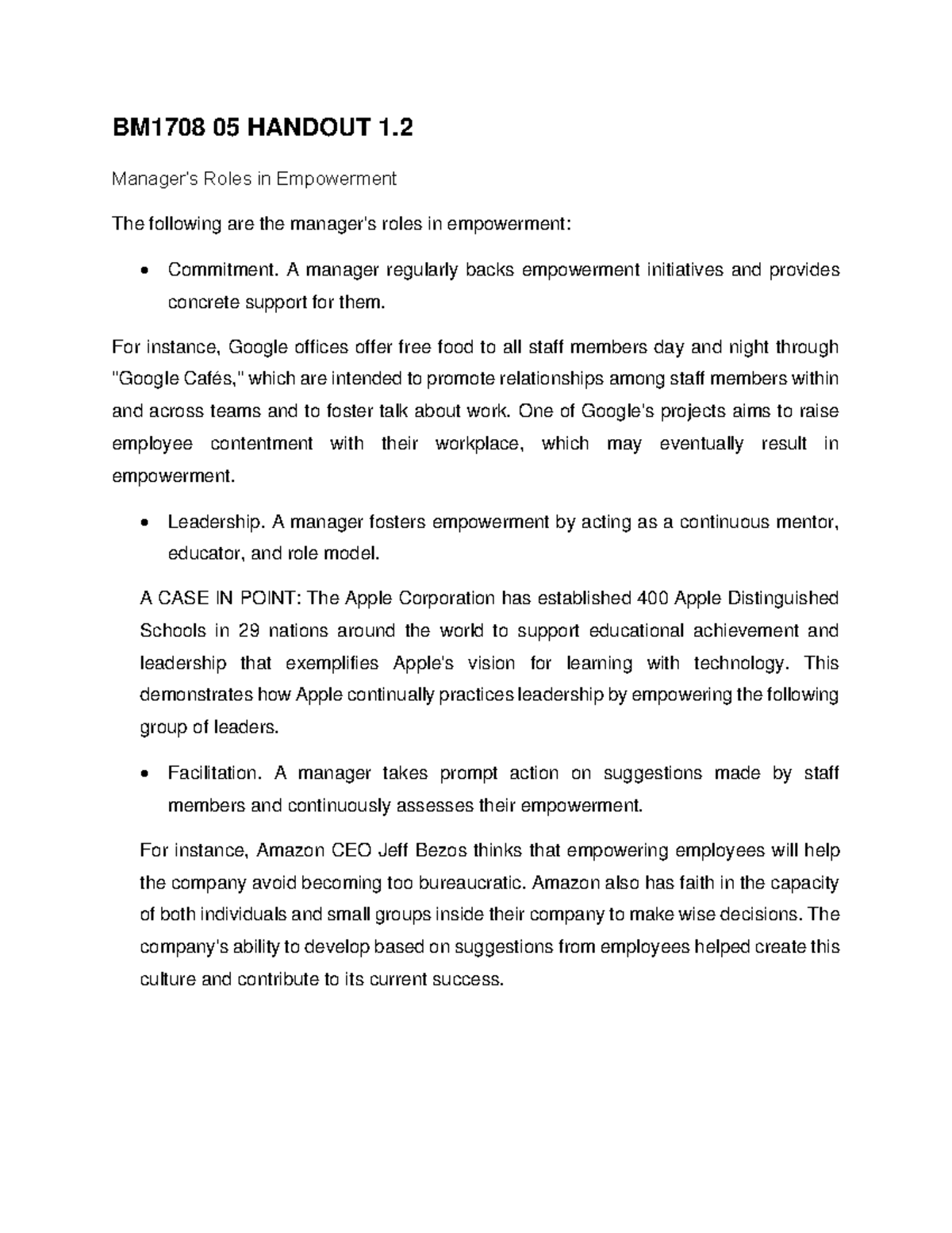 BM1708 05 Handout 1 - Total Quality Management - BM1708 05 HANDOUT 1 ...