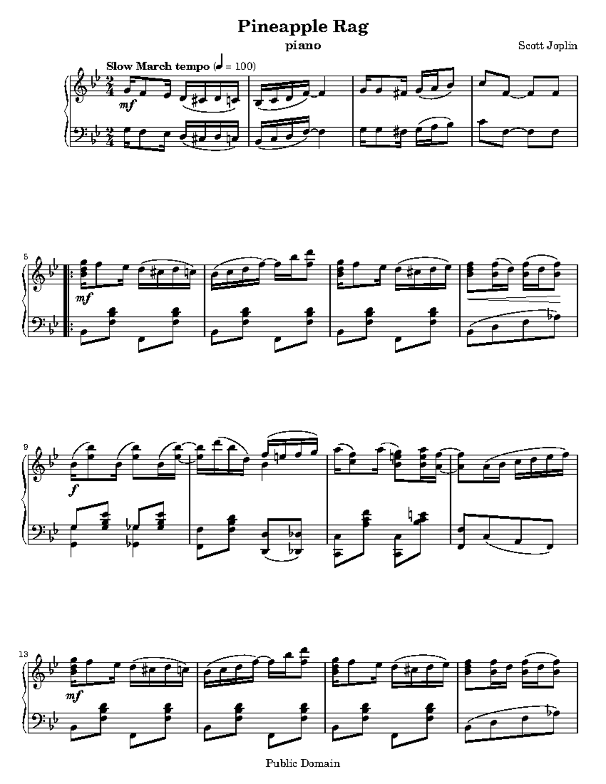 Pineapple Rag - Music Sheet by Scott Joplin - Pineapple Rag piano Scott ...