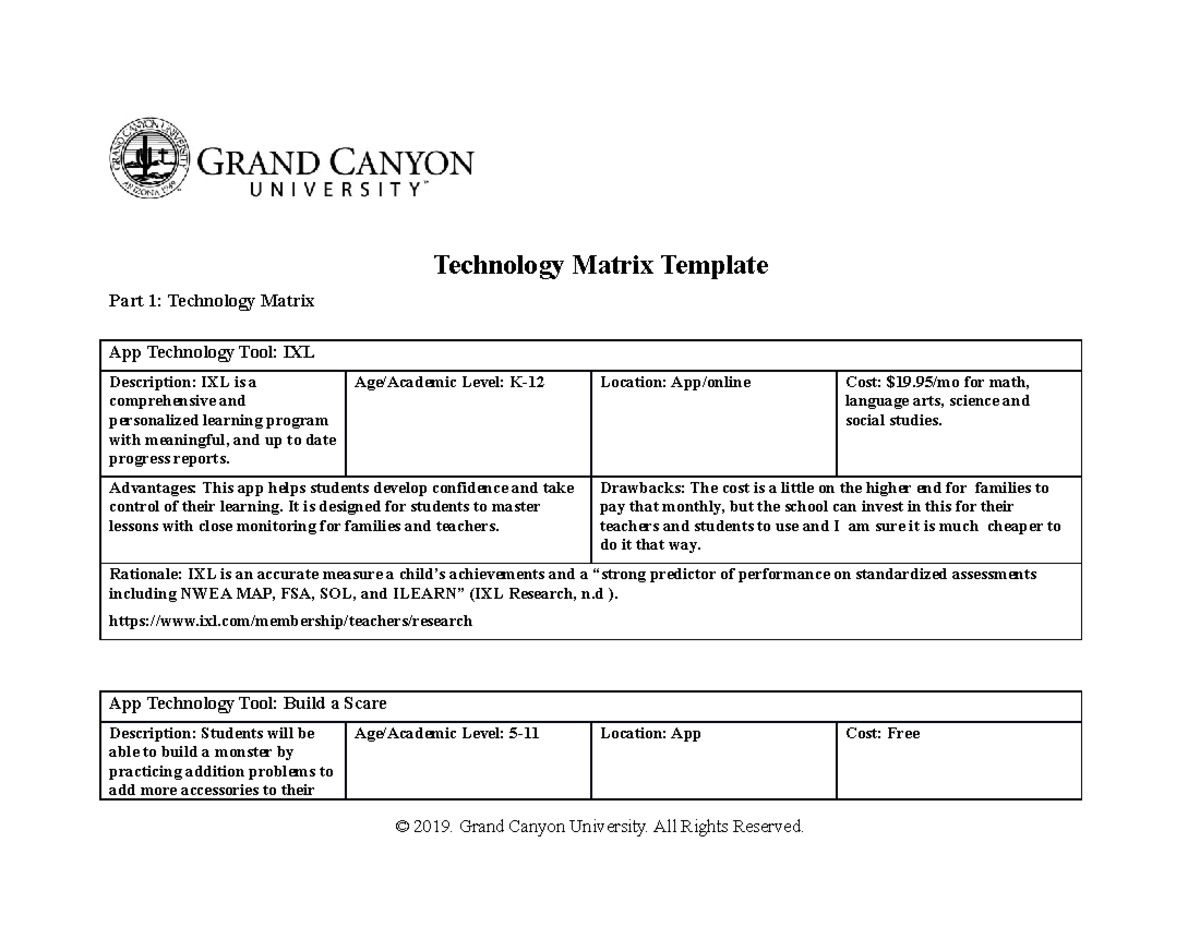 SPD-470-D-T5-Technology Matrix Template - Technology Matrix Template ...