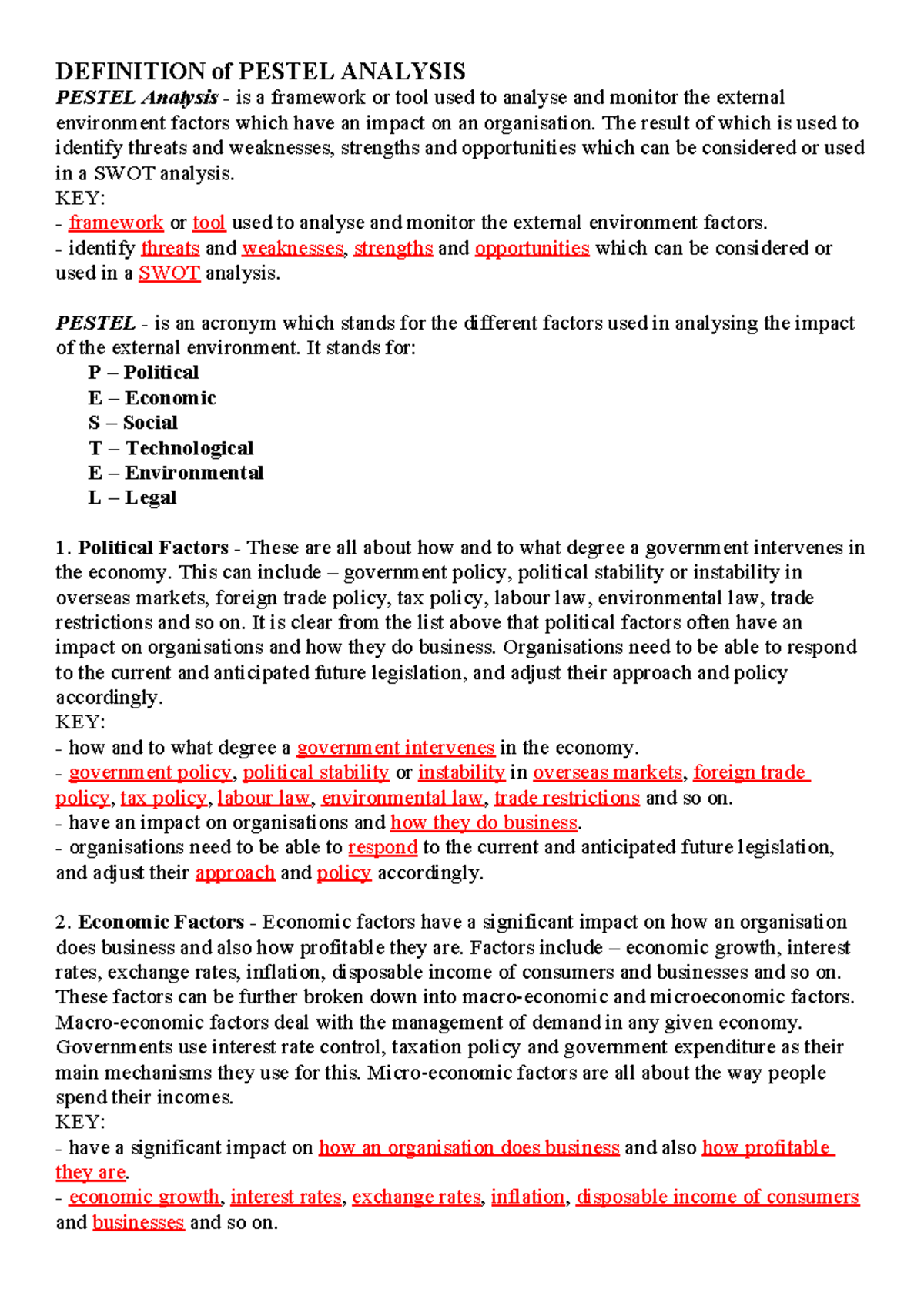 Pestel Analysis-SY - A guide report for the subject Principle of ...