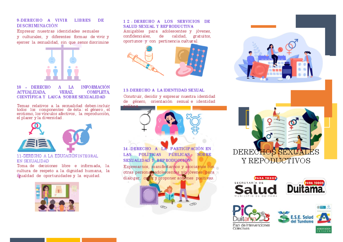 Folleto Salud sexual y Reproductiva - 9 - DERECHO A VIVIR LIBRES DE DISCRIMINACIÓN Expresar ...