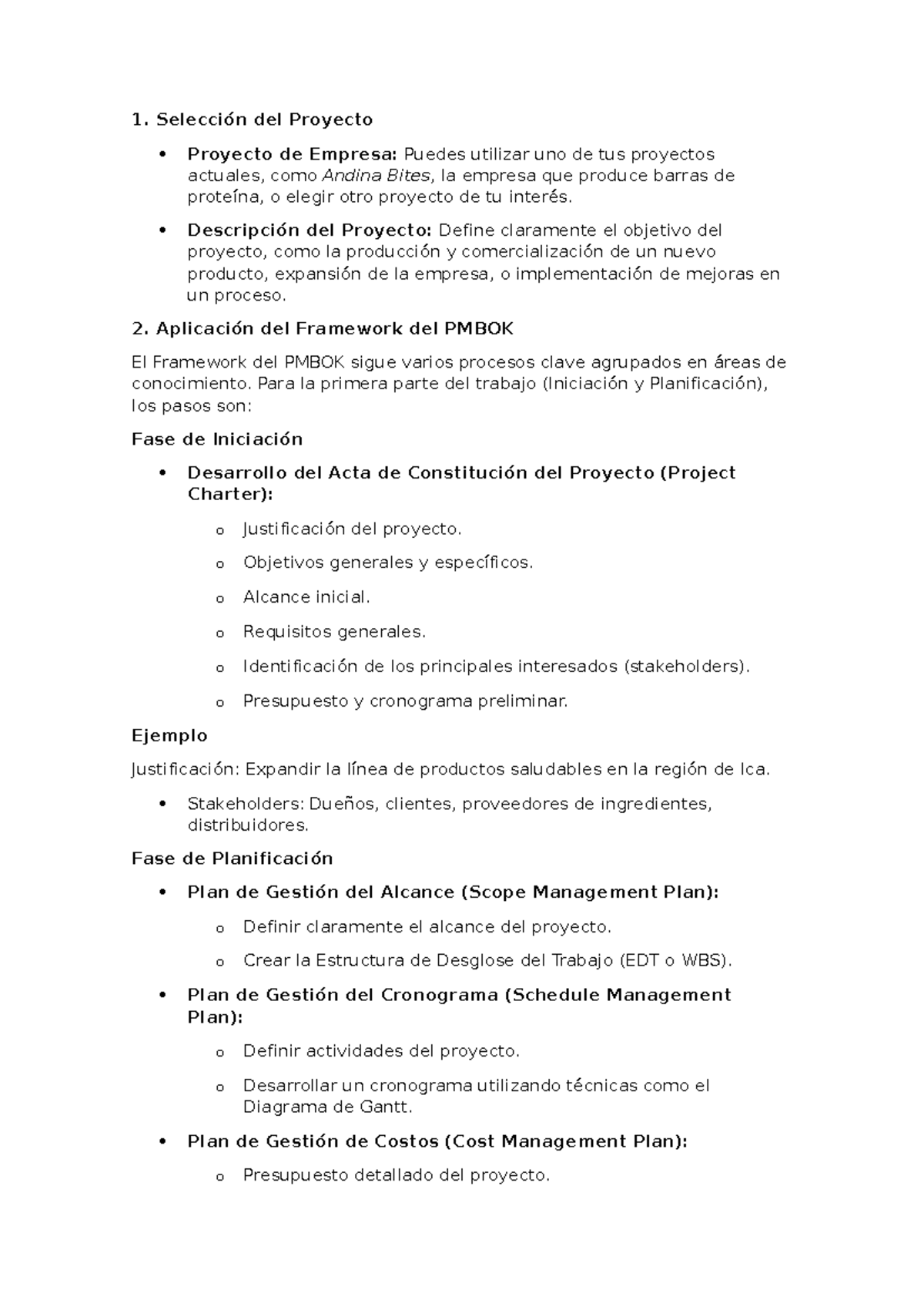 Tema 04: Tarea - Avance de Proyecto Final 1 - 1. Selección del Proyecto Proyecto de Empresa ...