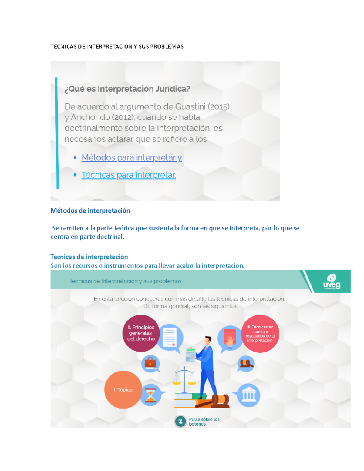 Leccion 2. Tecnicas DE Interpretacion Y SUS Problemas - TECNICAS DE ...