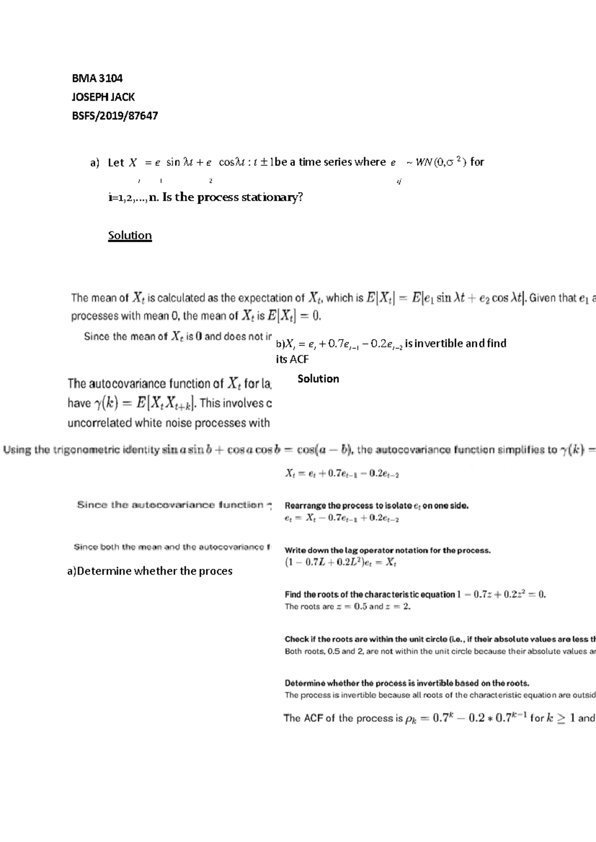 2BMA 3104-c AT DONE - Assignments - Time Series - BMA 3104 JOSEPH JACK ...