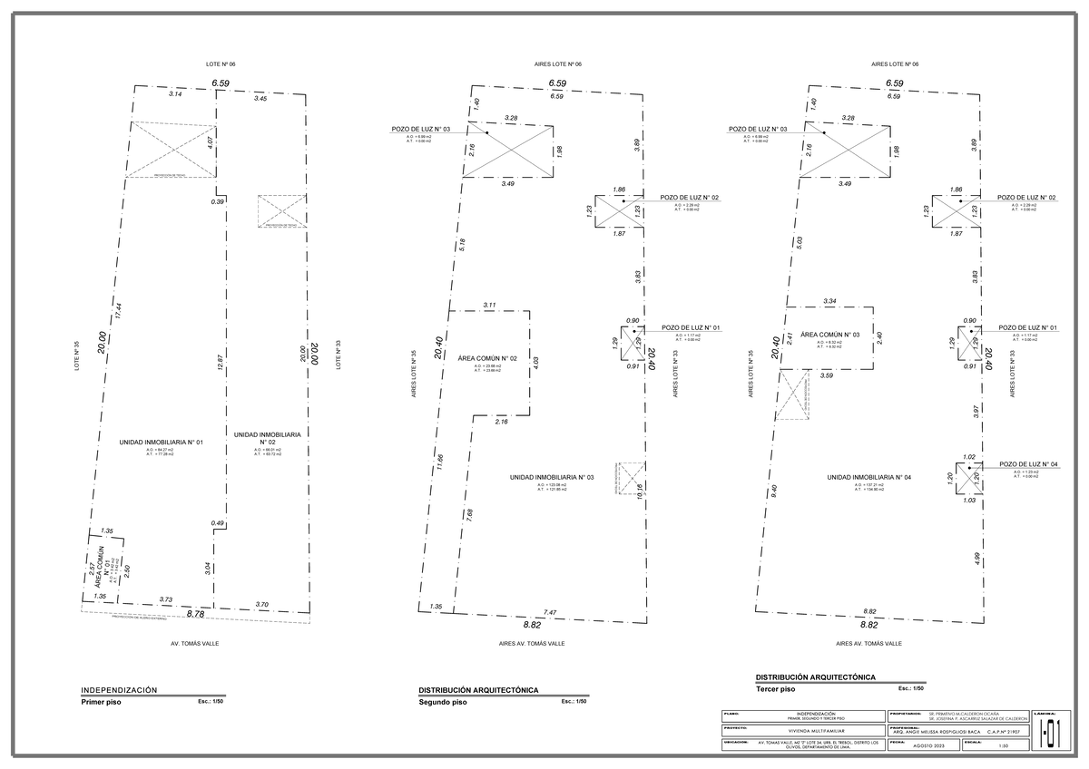 Plano de independización - DISTRIBUCIÓN ARQUITECTÓNICA LÁMINA ...