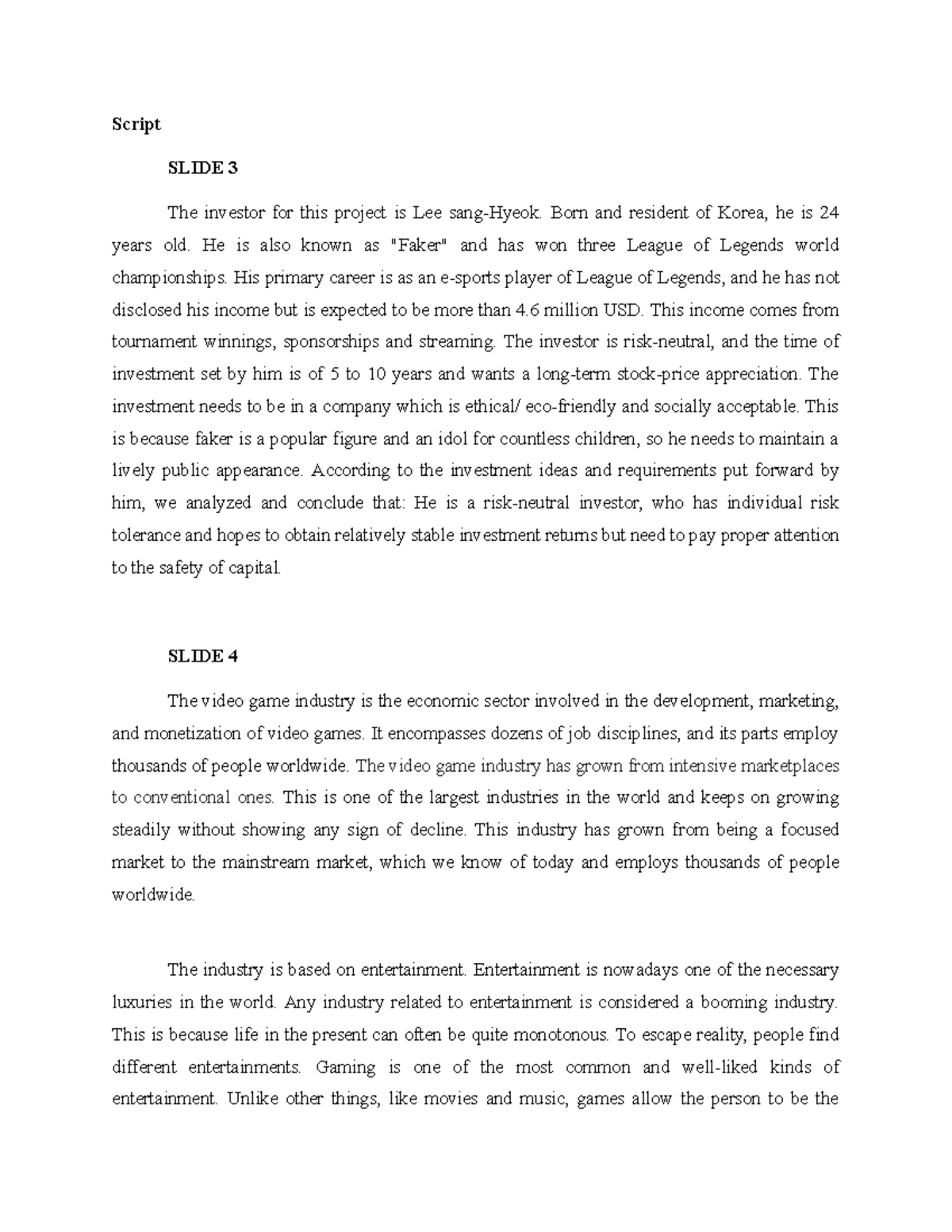 V2010 50 Script - check - Script SLIDE 3 The investor for this project ...