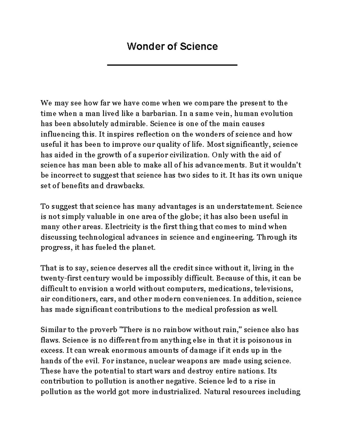 Wonder of Science - Wonder of Science _______________________ We may ...