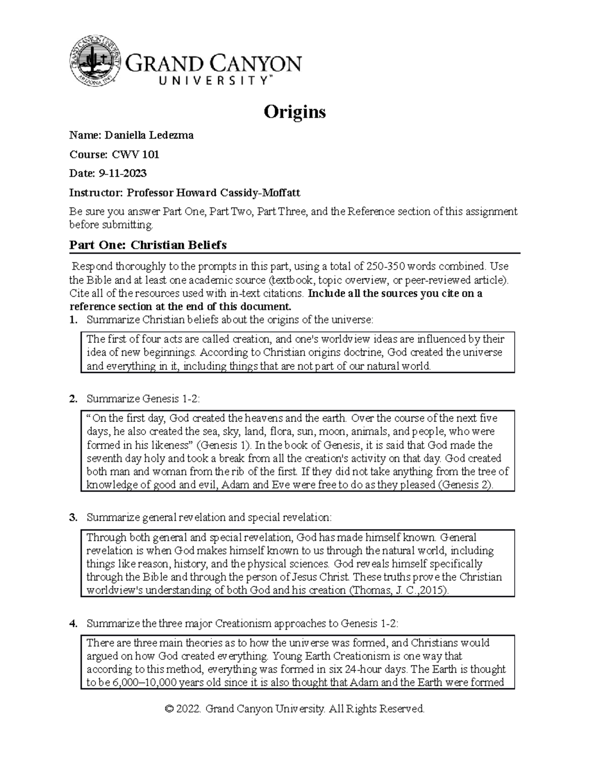 CWV 101 301 RS T2Origins Online - Origins Name: Daniella Ledezma Course ...