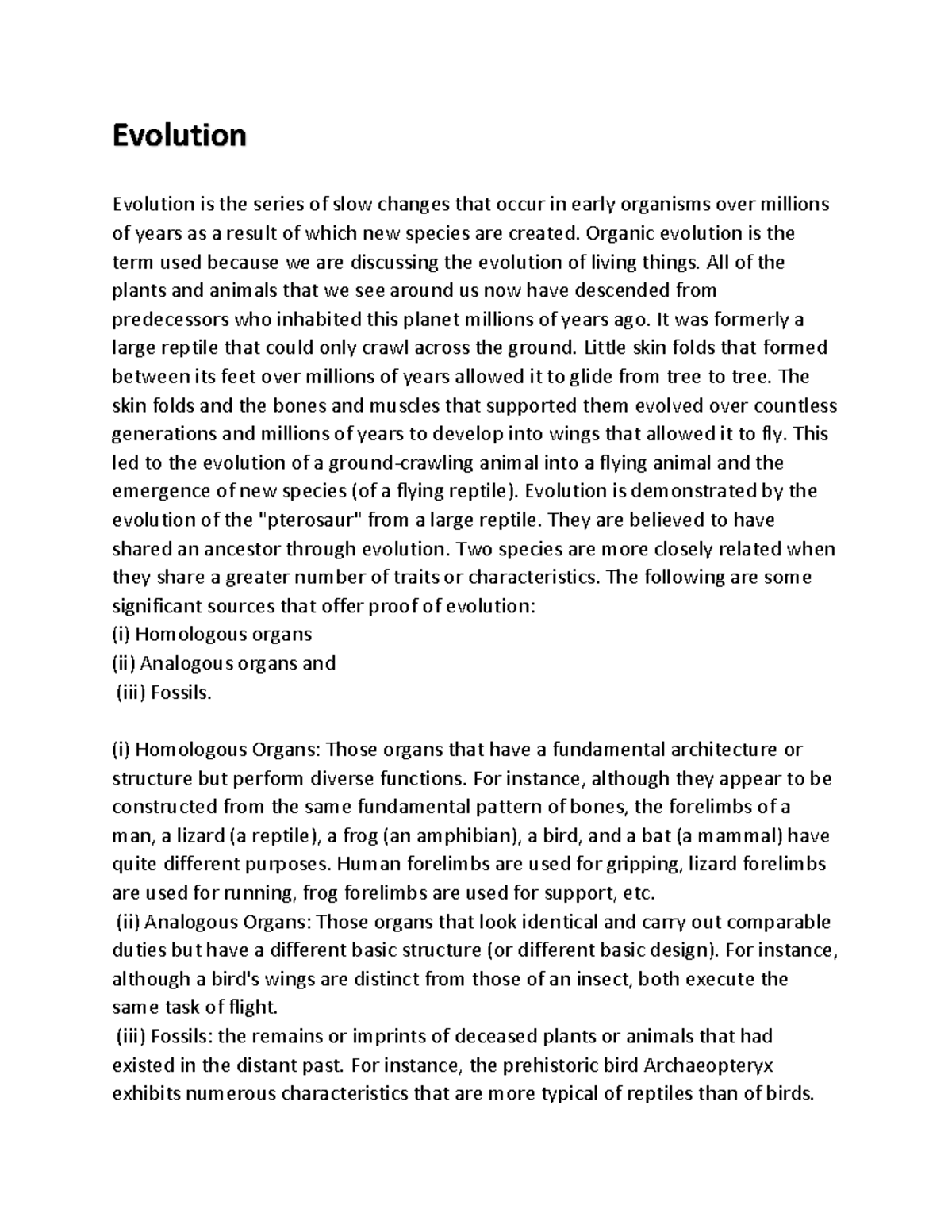 Evolution slow changes - Evolution Evolution is the series of slow ...