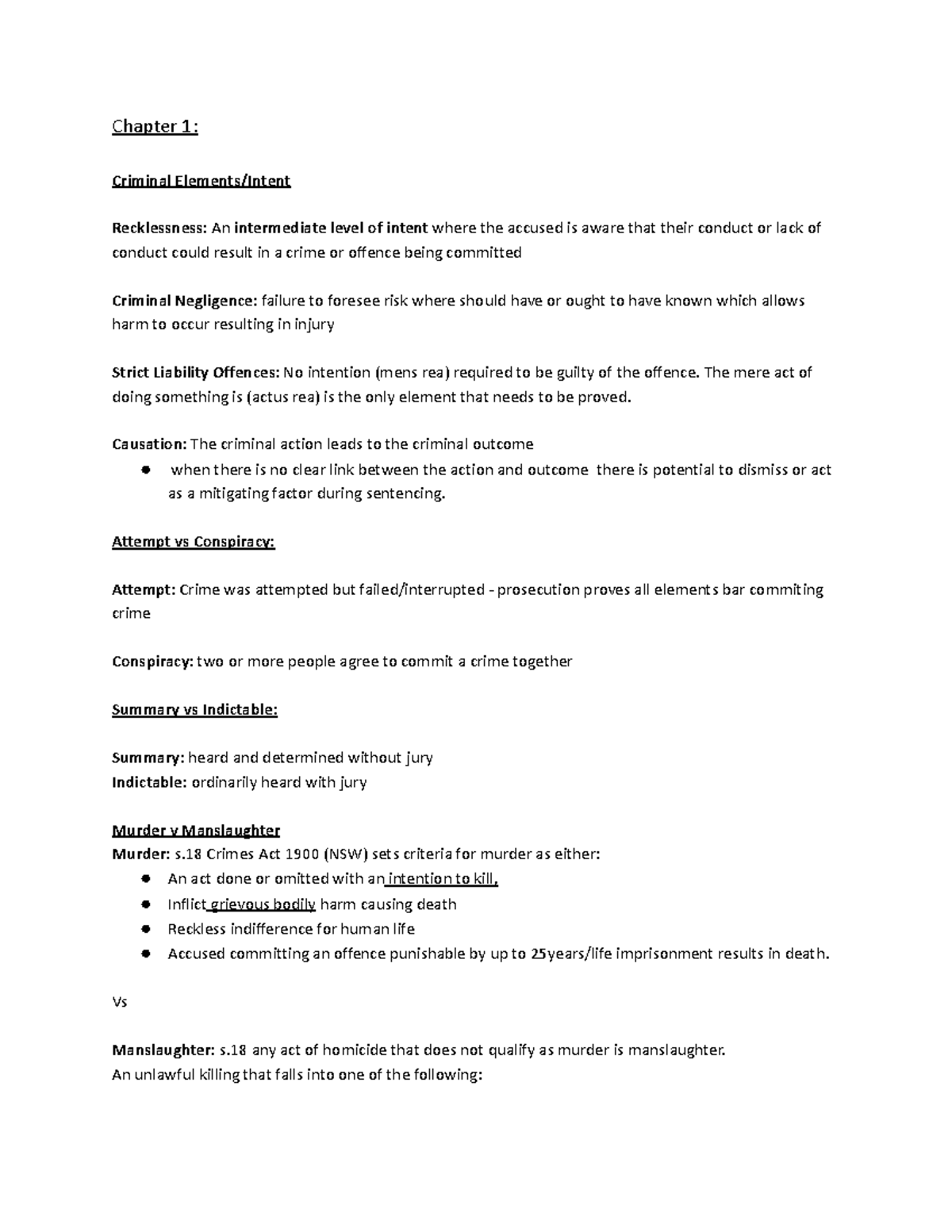 Crime MC - Chapter 1: Criminal Elements/Intent Recklessness: An ...