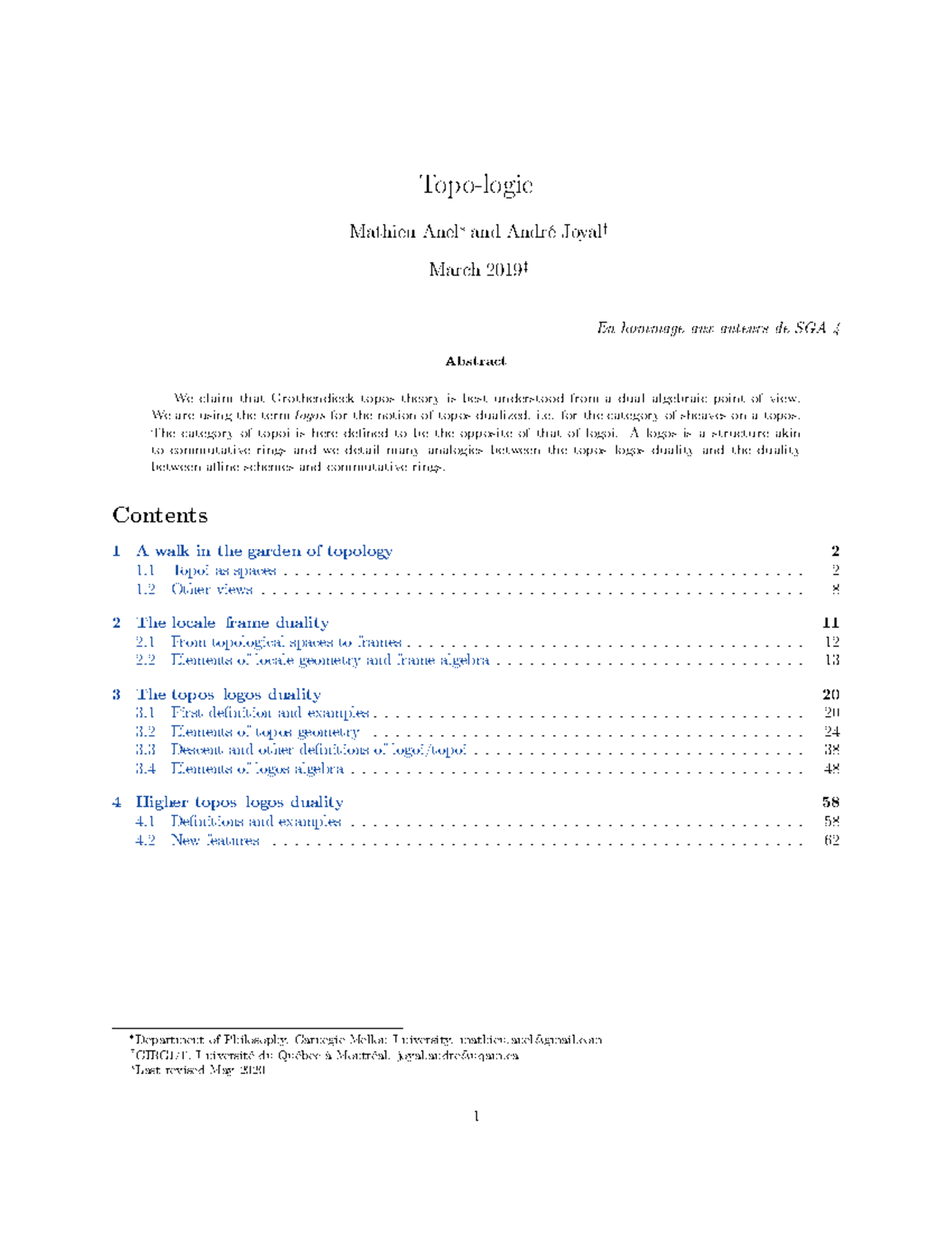 Anel Joyal Topo logie - Extra - Topo-logie Mathieu Anel ∗ and André ...