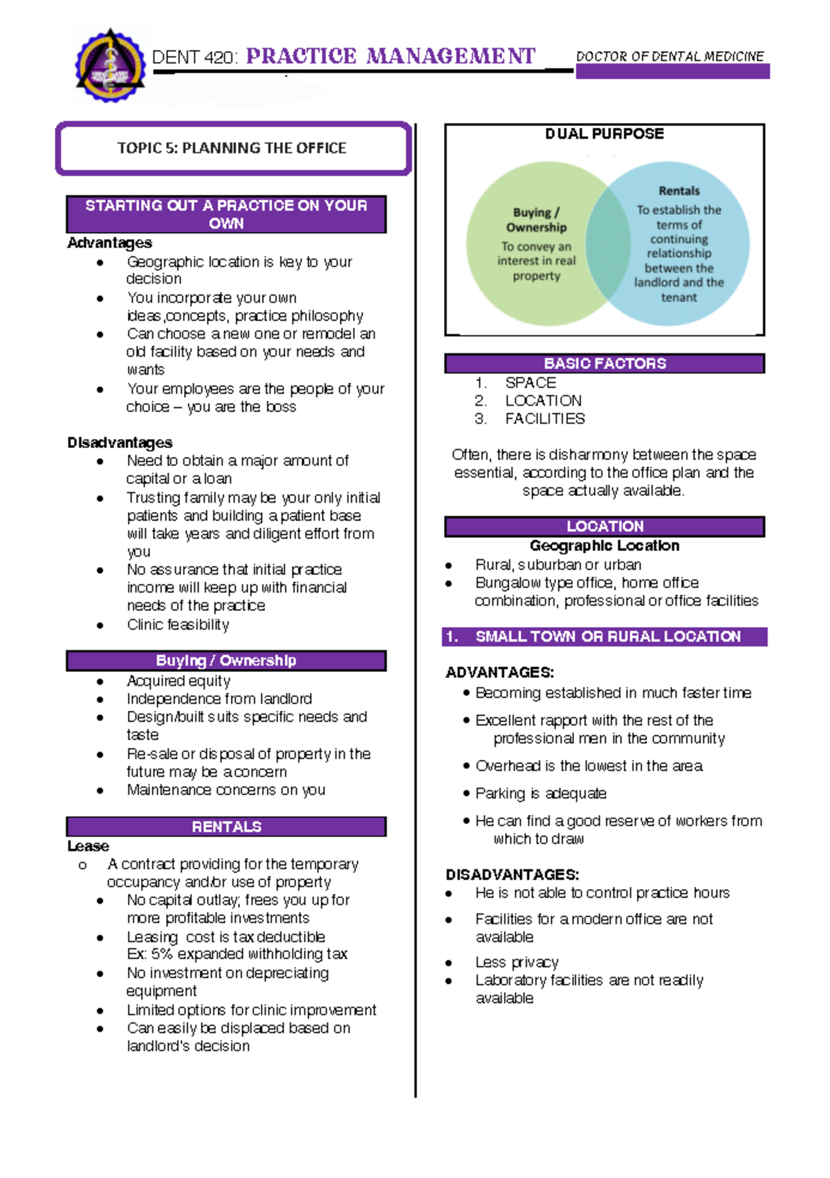 Practice- Management-PMF - 4 TH Year- 2 nd Semester MATER DAYMON 4B ...