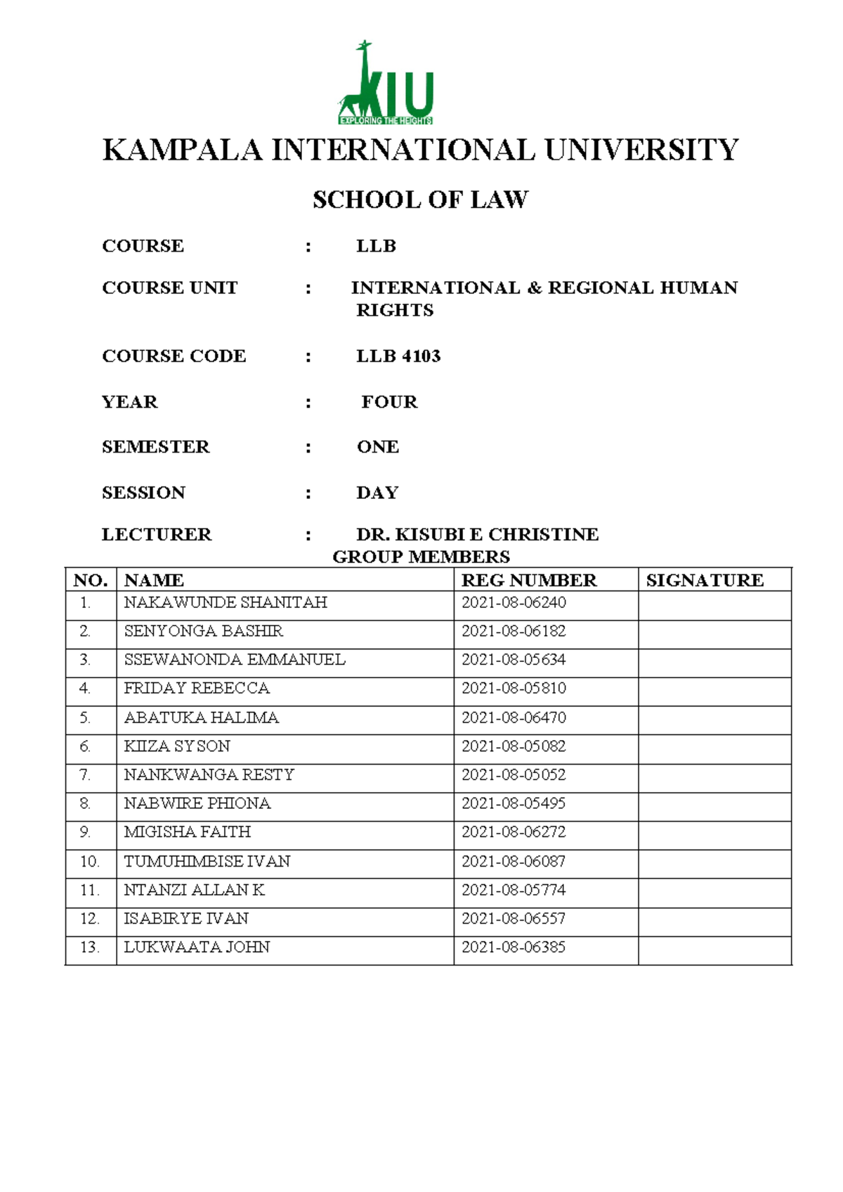 International Court of Justice - KAMPALA INTERNATIONAL UNIVERSITY ...
