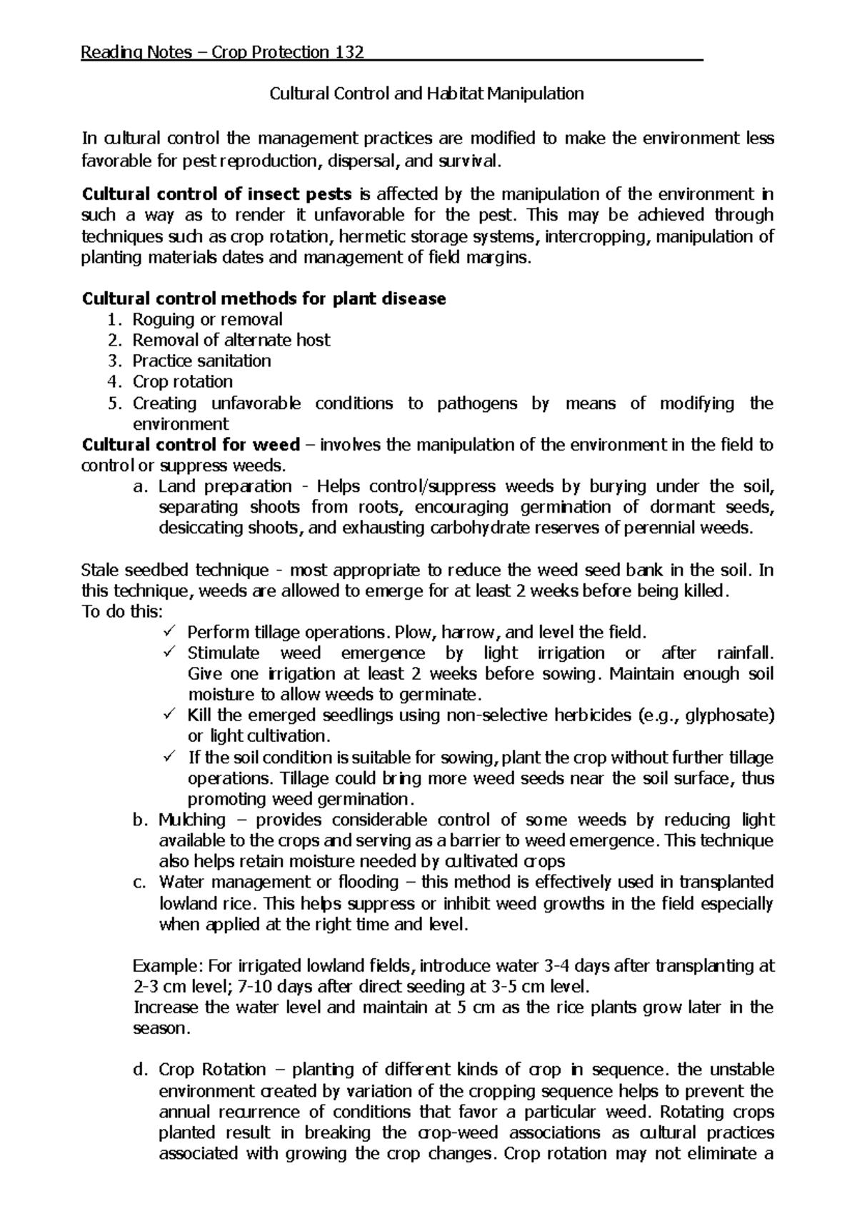 Habitat Manipulation and Physical and Mechanical Control - Reading ...