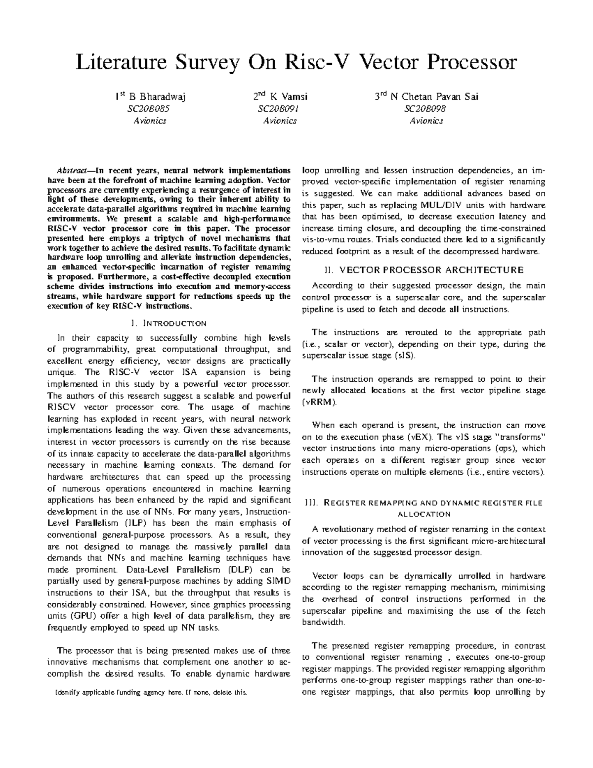 Ff - Literature Survey About Vector Processor - Literature Survey On ...