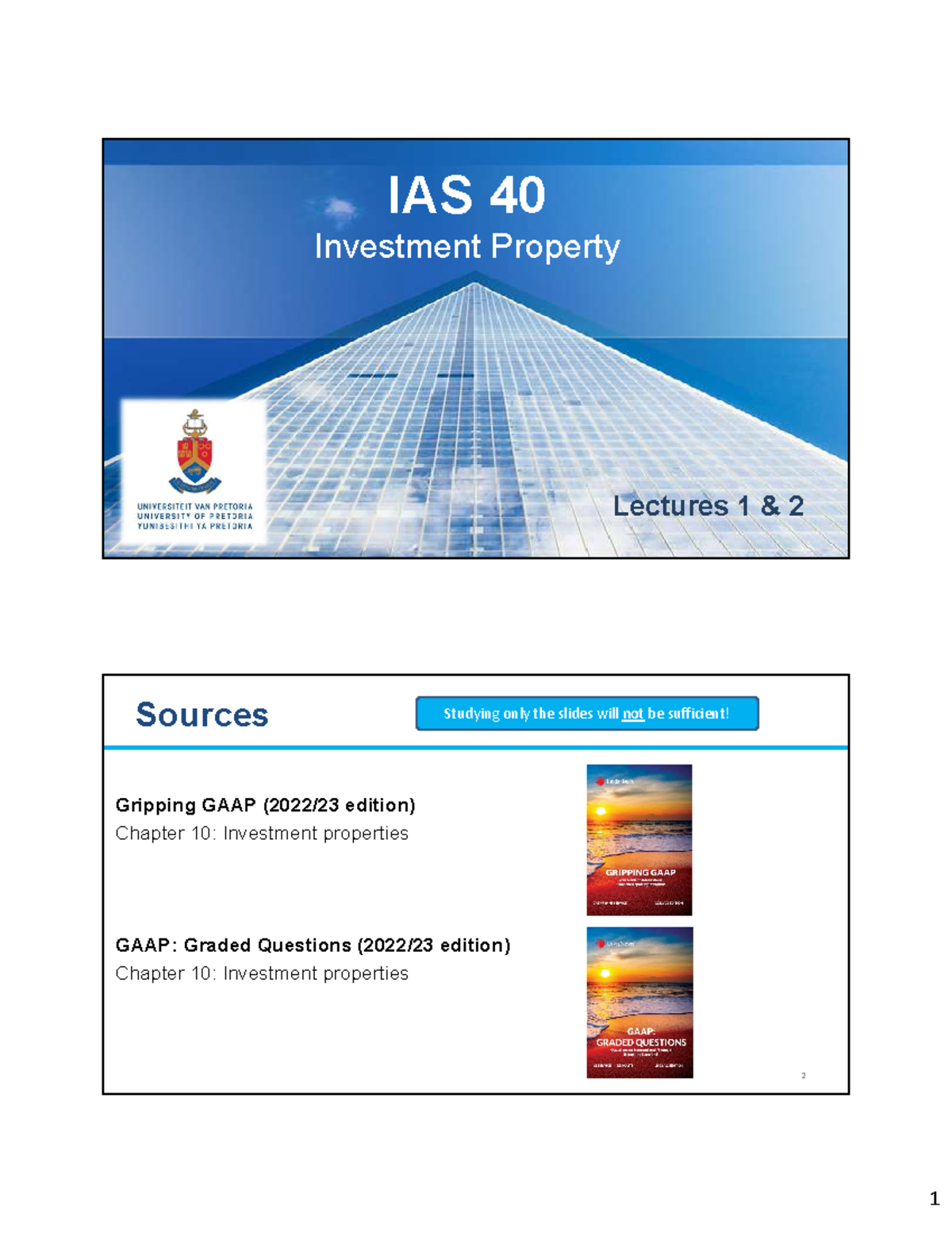 1a IAS 40 Investment Property class slides 2022 - Lecture 1 and 2 ...