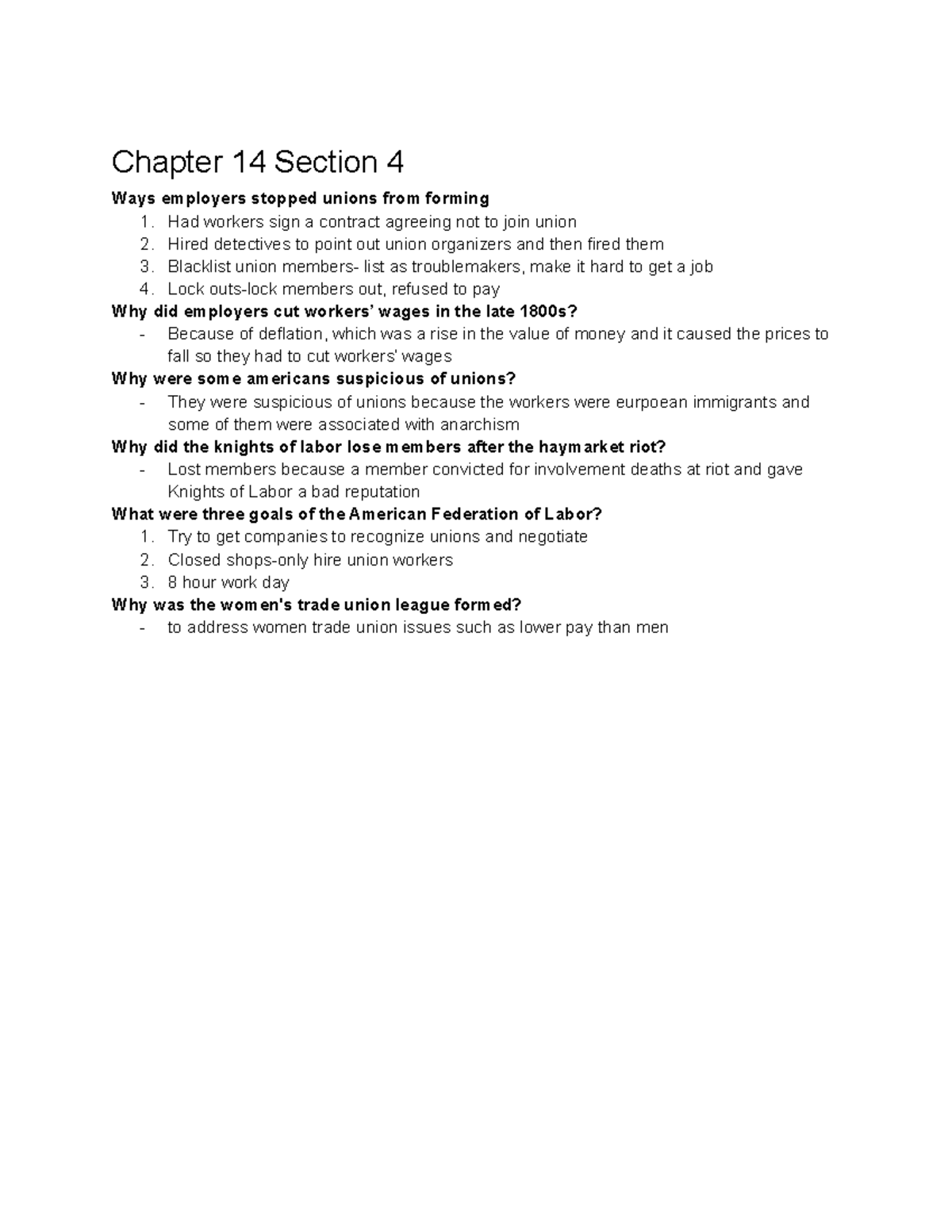 Chapter 14 Section 4 - Summary of the history of america - Chapter 14 ...