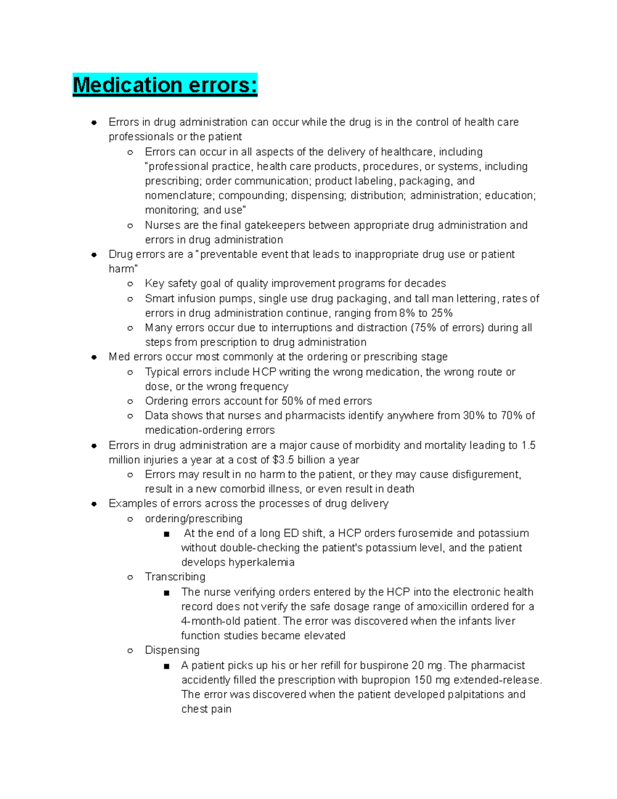 Medication errors - Medication errors: Errors in drug administration ...
