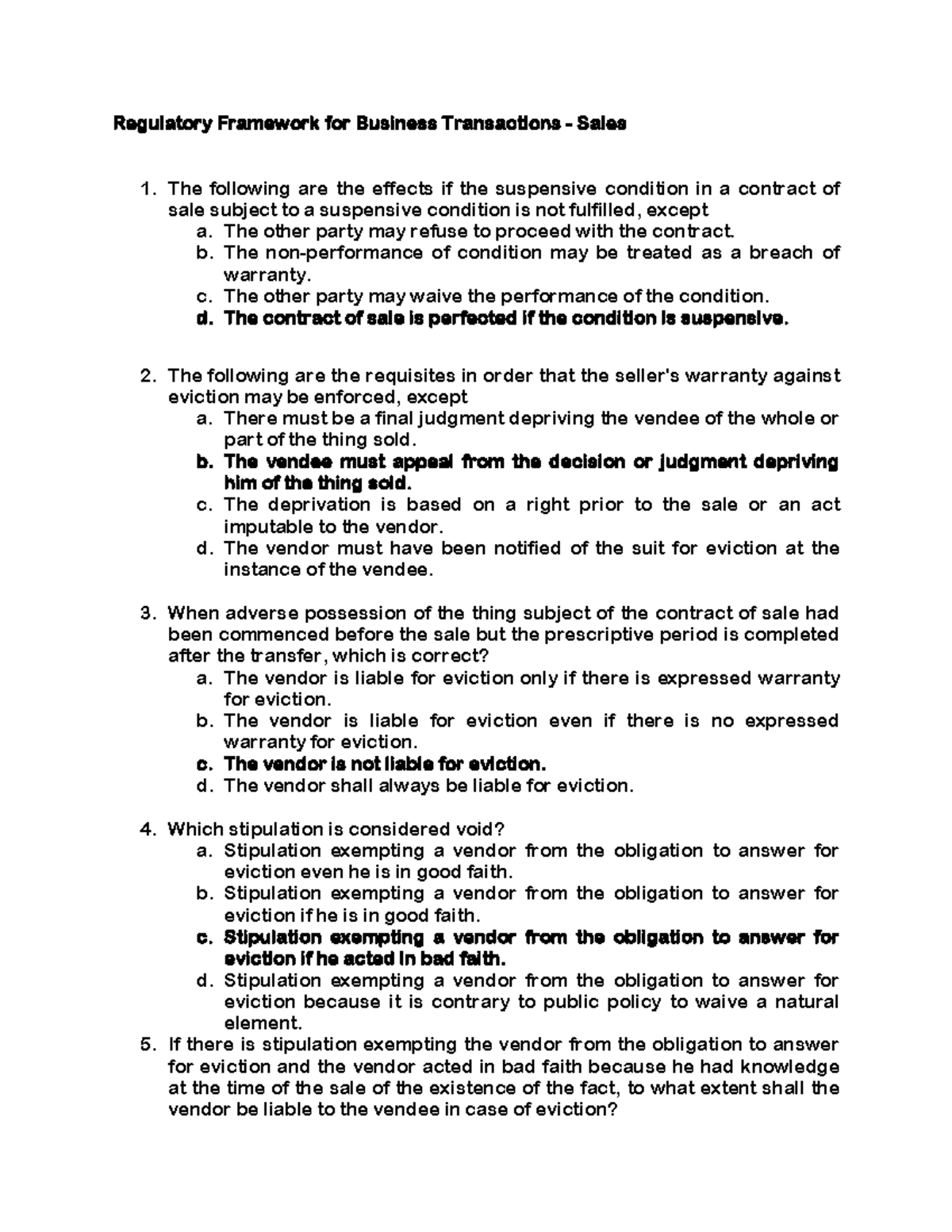 Suspensive condition in a contract - The other party may refuse to ...